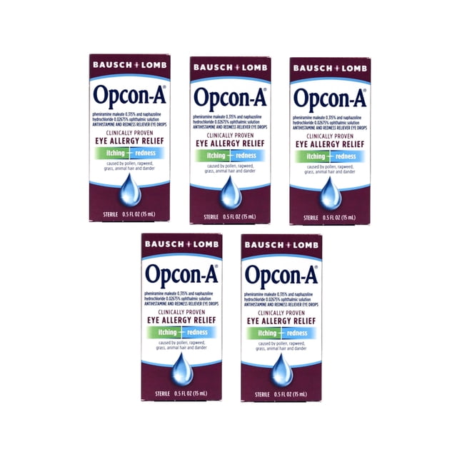 Bausch & Lomb Opcon Allergy Relief Eye Drop Redness Reliever, 0.5oz ...
