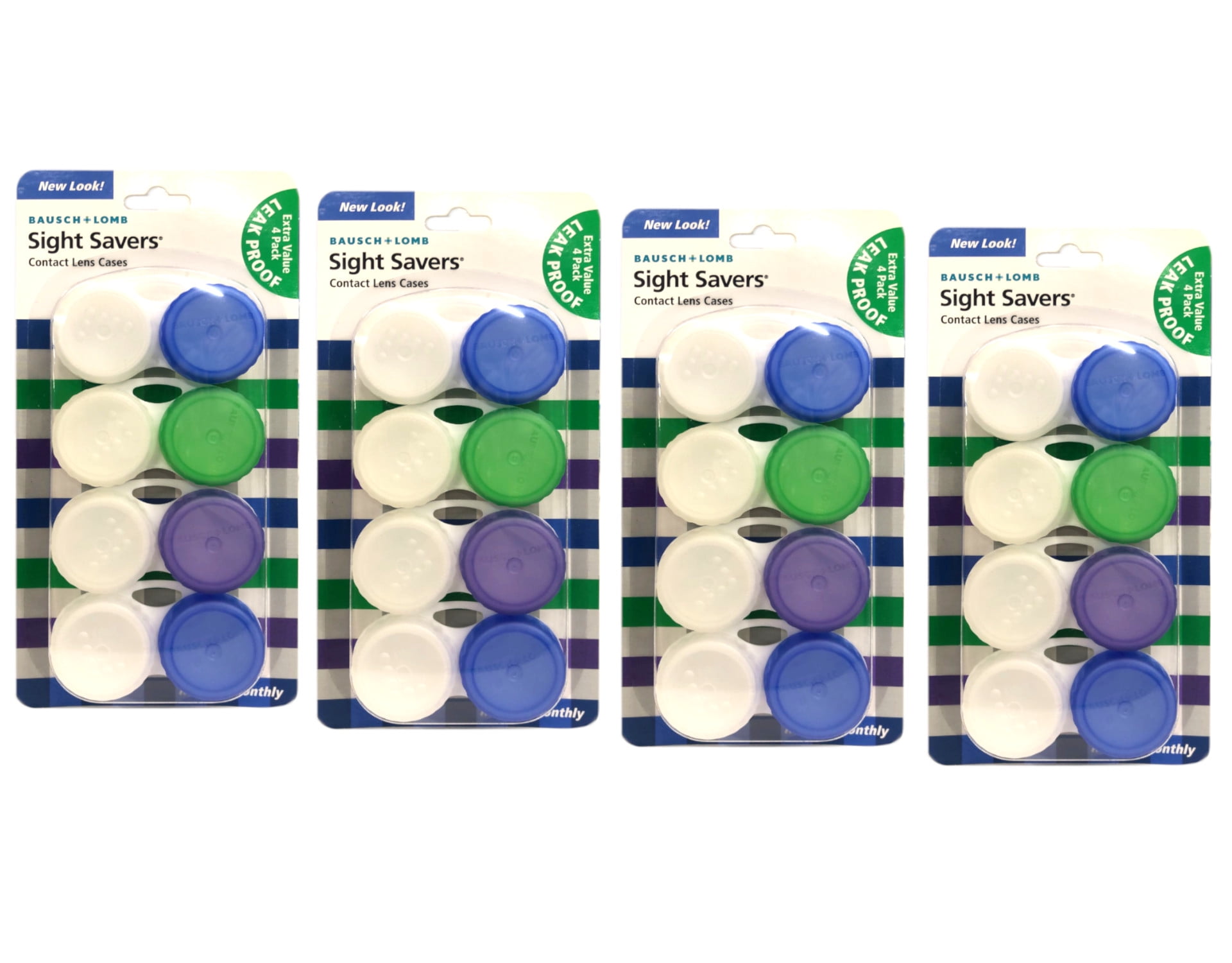 Bausch + Lomb Sight Savers Contact Lens Cases, 4 Count Pack of 4, Heavy ...
