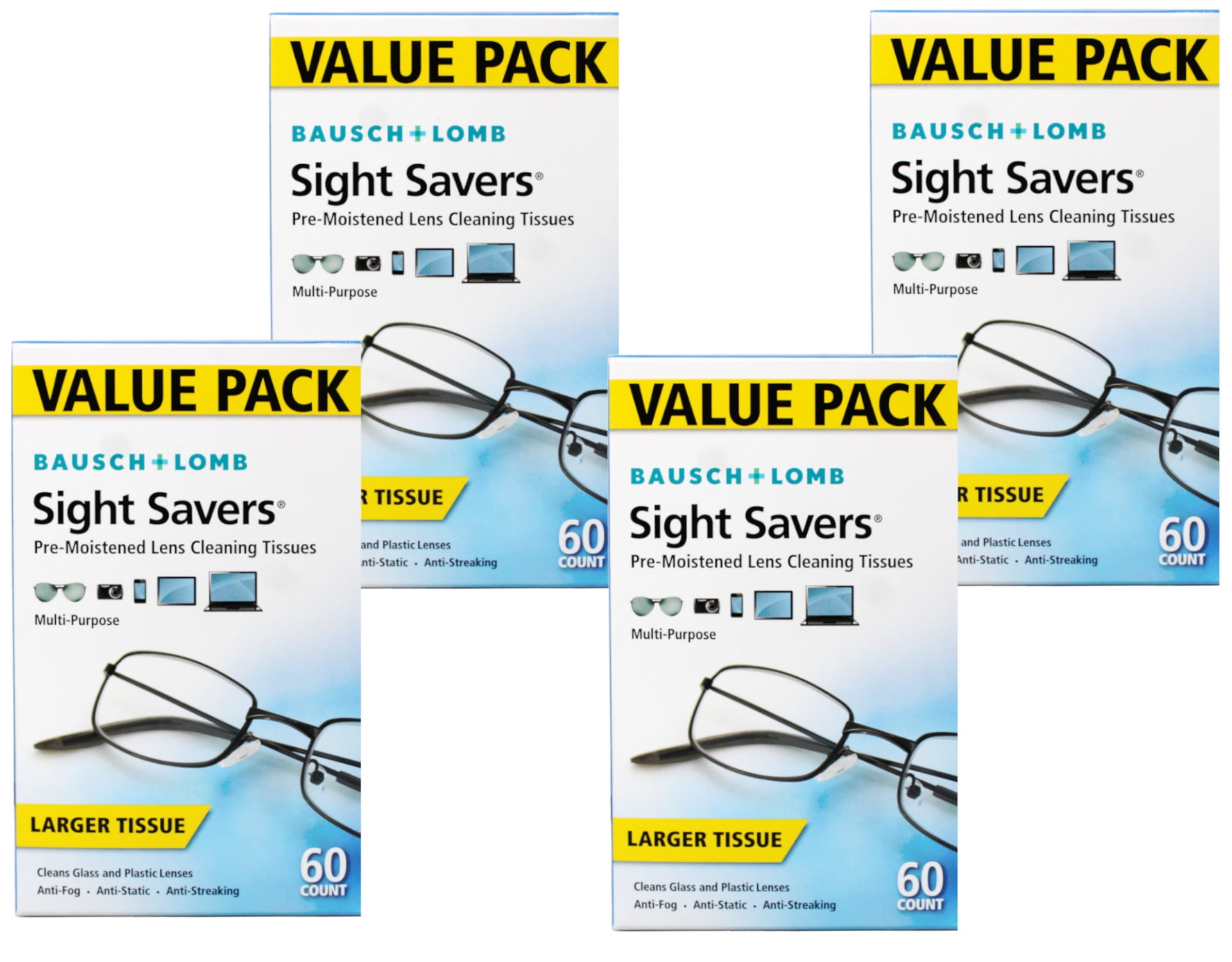 Bausch & Lomb Sight Savers Pre-Moistened Lens Cleaning Tissues, Anti ...