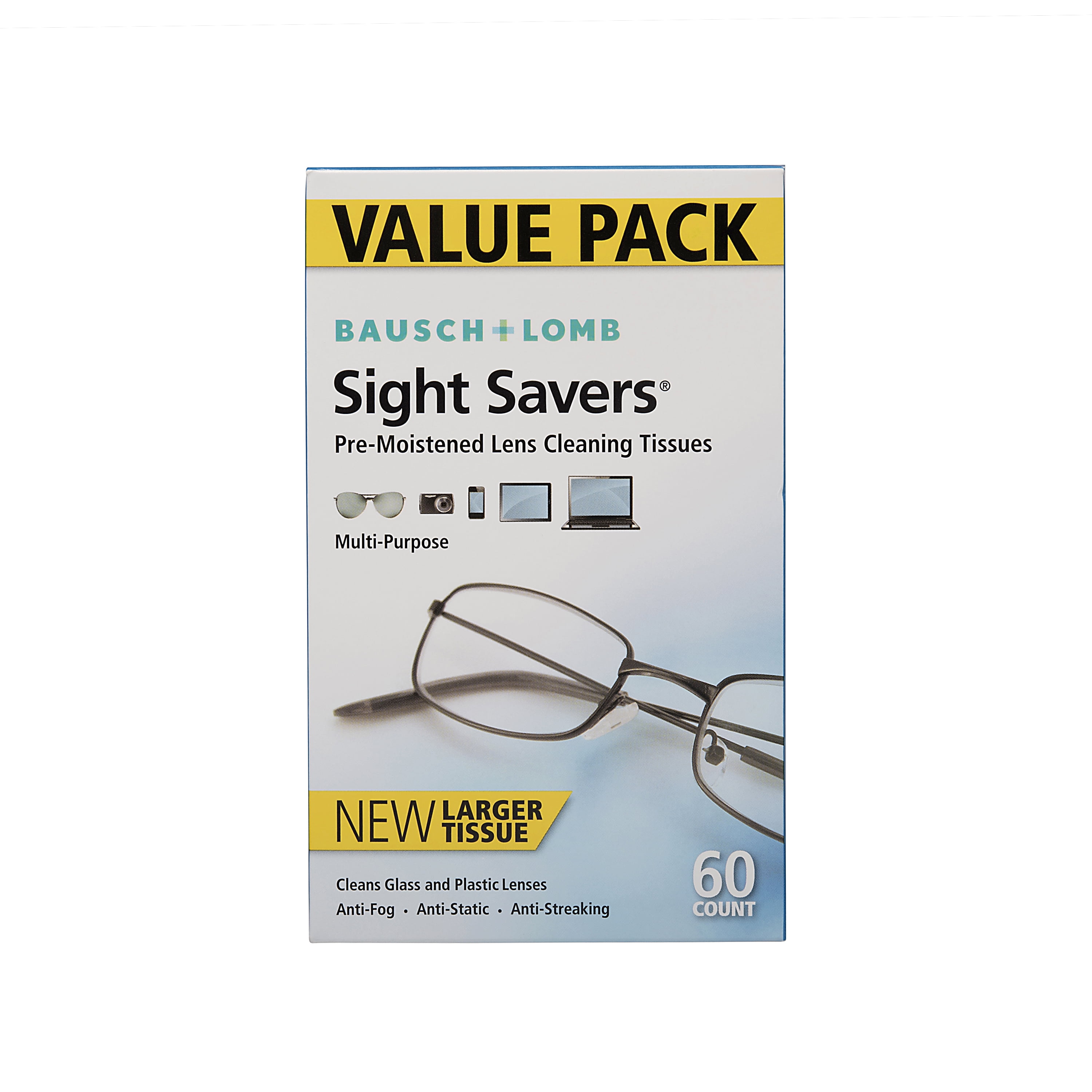 Bausch & Lomb Sight Savers Pre-Moistened Lens Cleaning Tissues, Anti ...