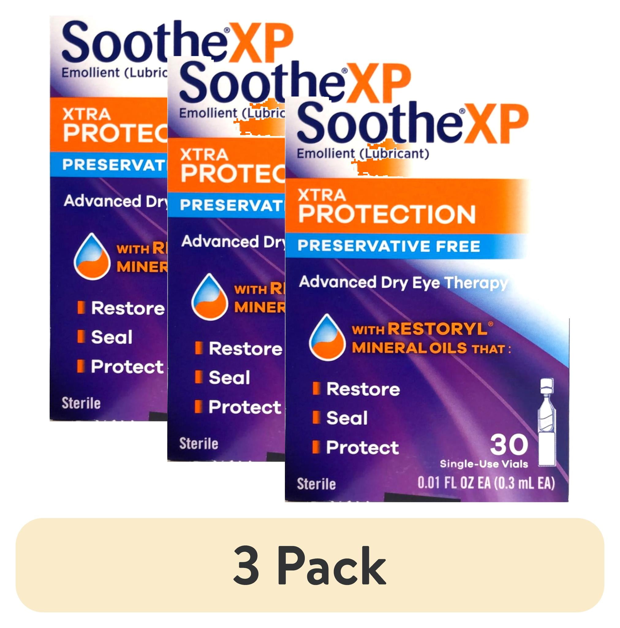 (3 pack) Soothe® XP Preservative-Free Lubricant Eye Drops, 0.01 FL OZ ...
