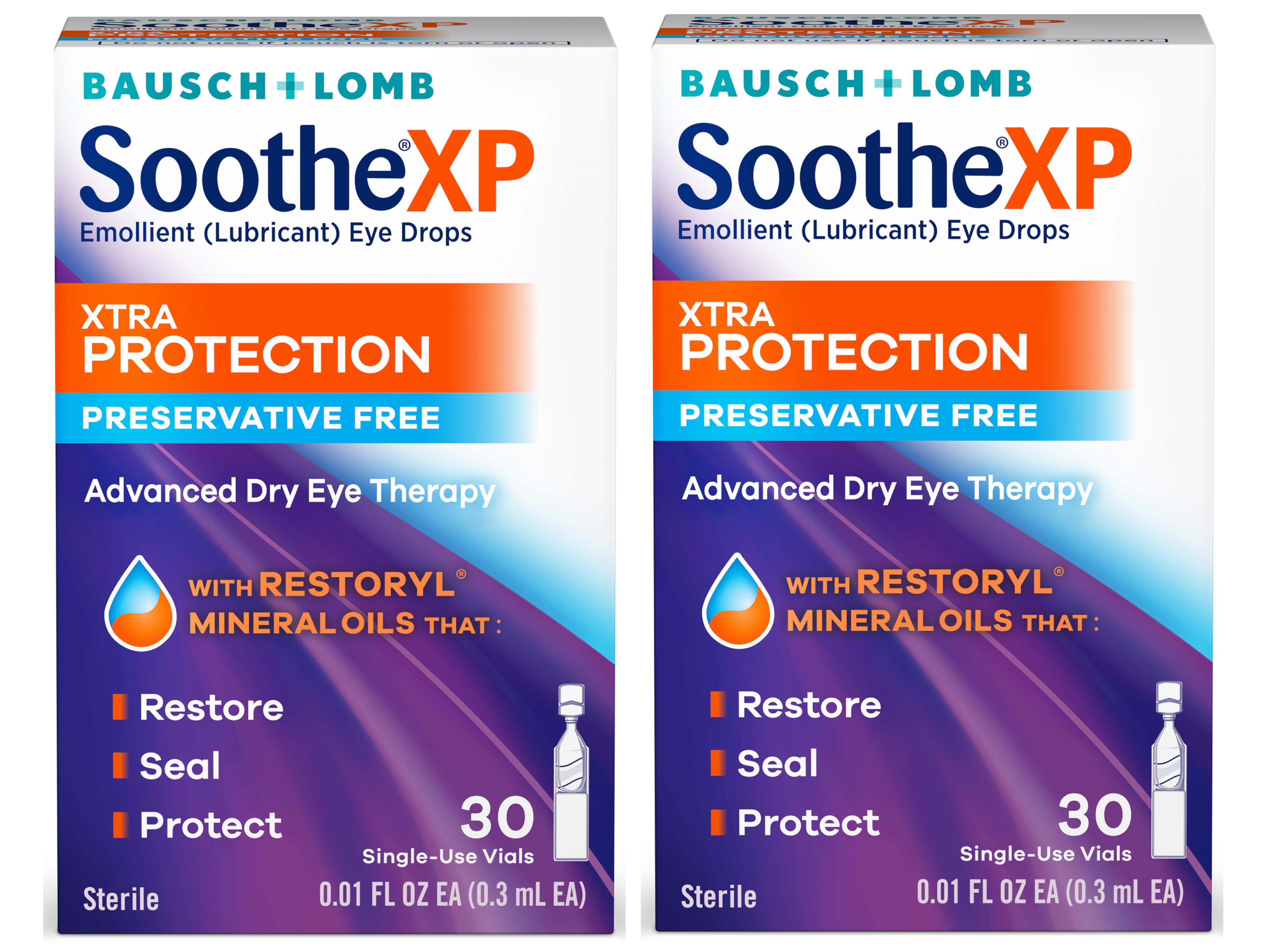Bausch & Lomb Soothe XP Xtra Protection Preservative Free Lubricant Eye ...