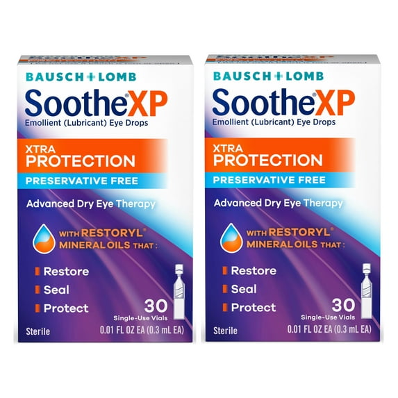Bausch & Lomb Soothe XP Xtra Protection Preservative Free Lubricant Eye ...