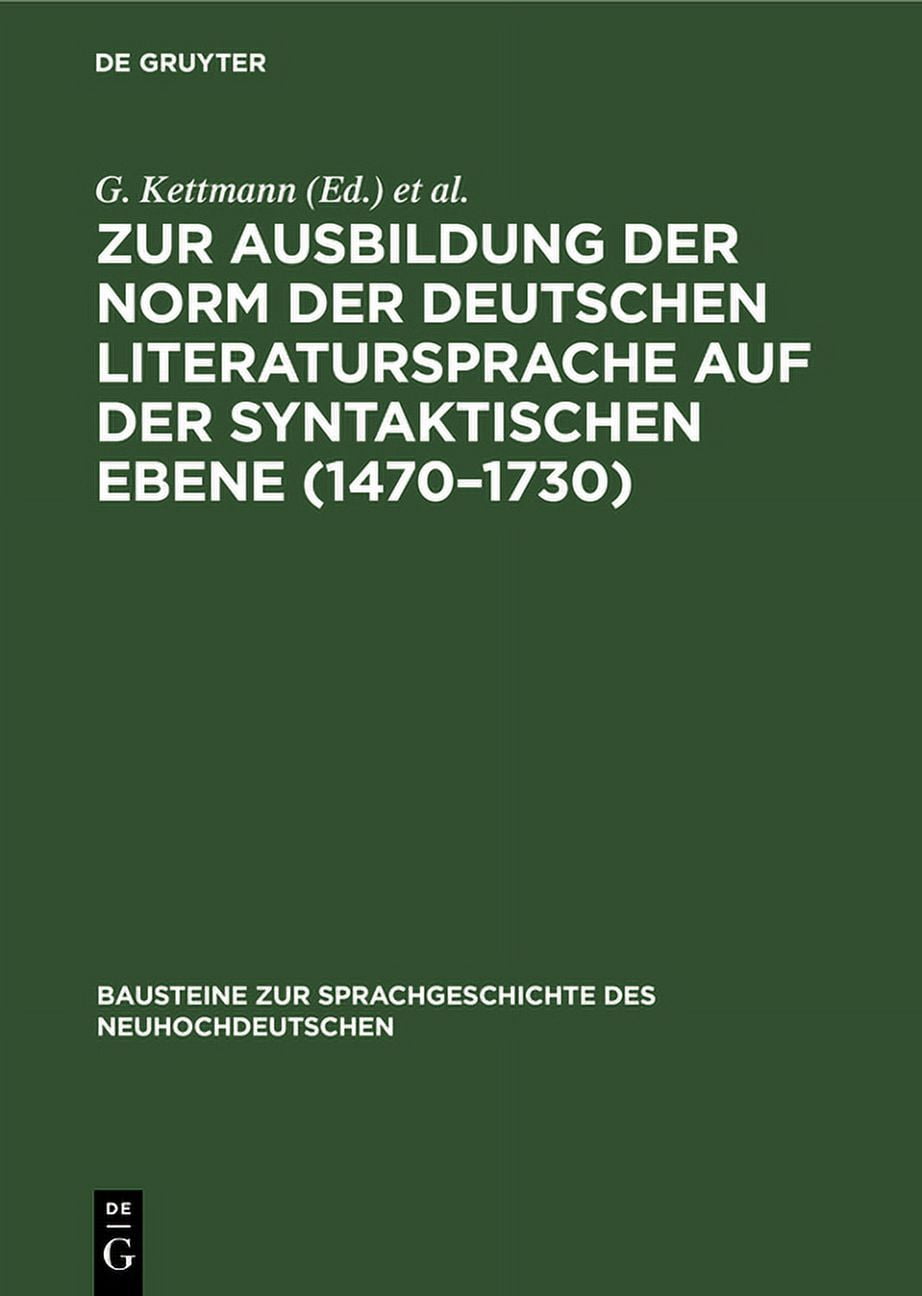 Bausteine Zur Sprachgeschichte Des Neuho Zur Ausbildung Der Norm Der ...