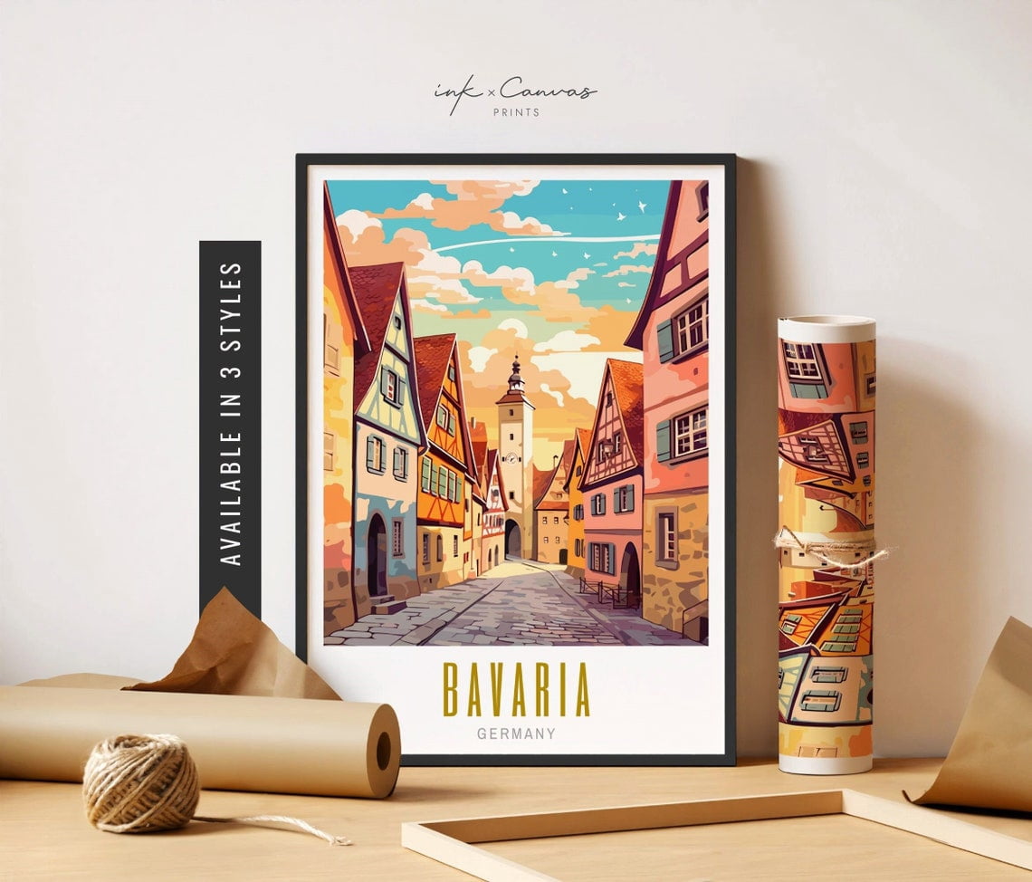 Bavaria Germany Travel Poster Bavarian Art Poster Bavaria Poster Travel ...