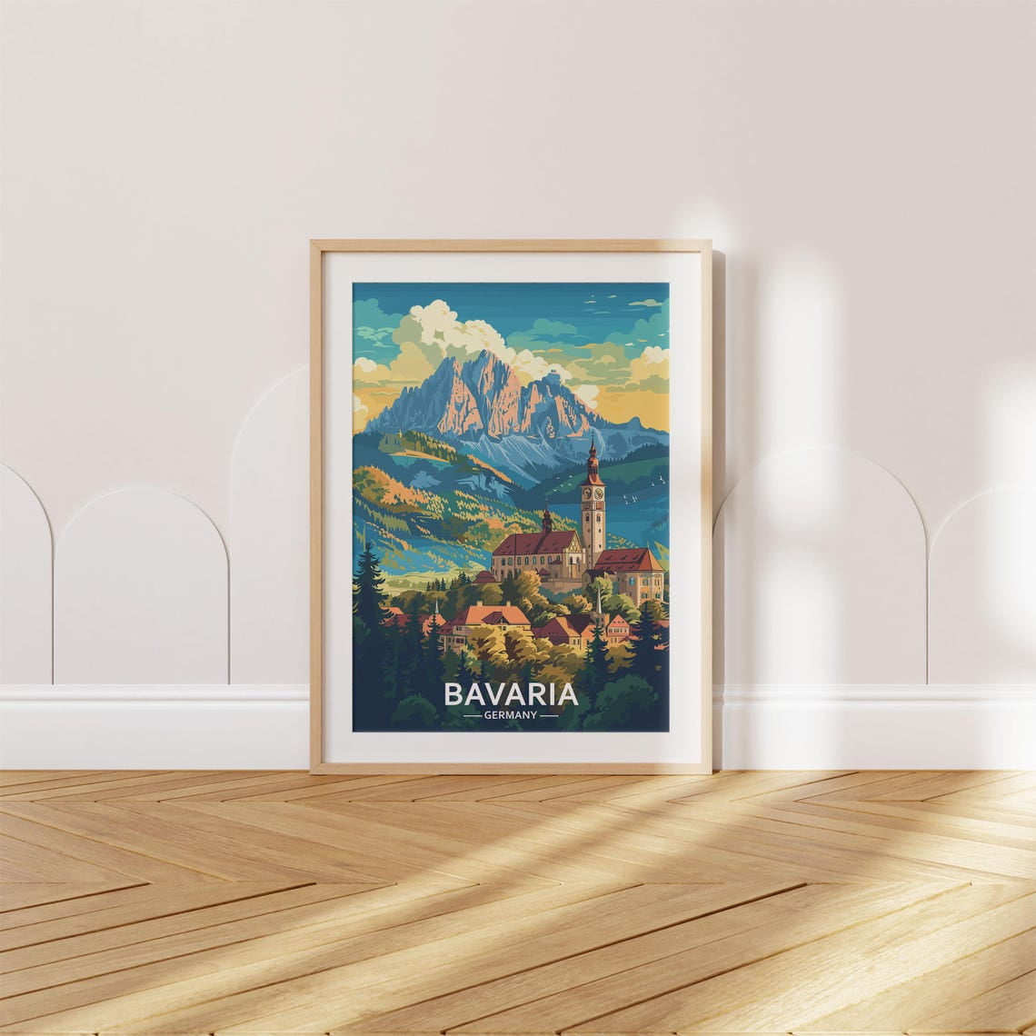 Bavaria Poster Germany Scenic Alpine Wall Art Decor, Stretched Canvas ...