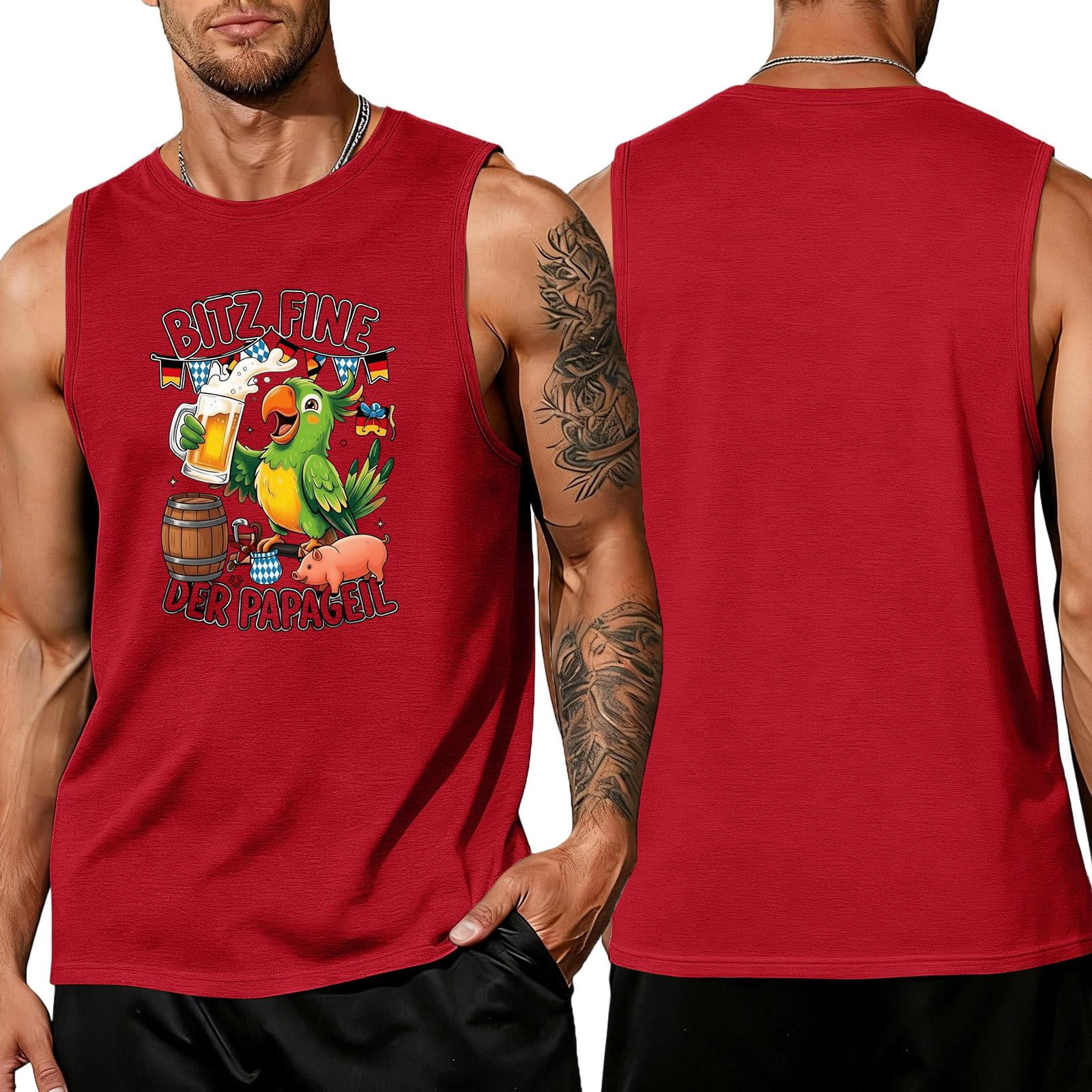 Bavarian German Oktoberfest Themed Tank Top, Men 3D Beer Festival Print ...