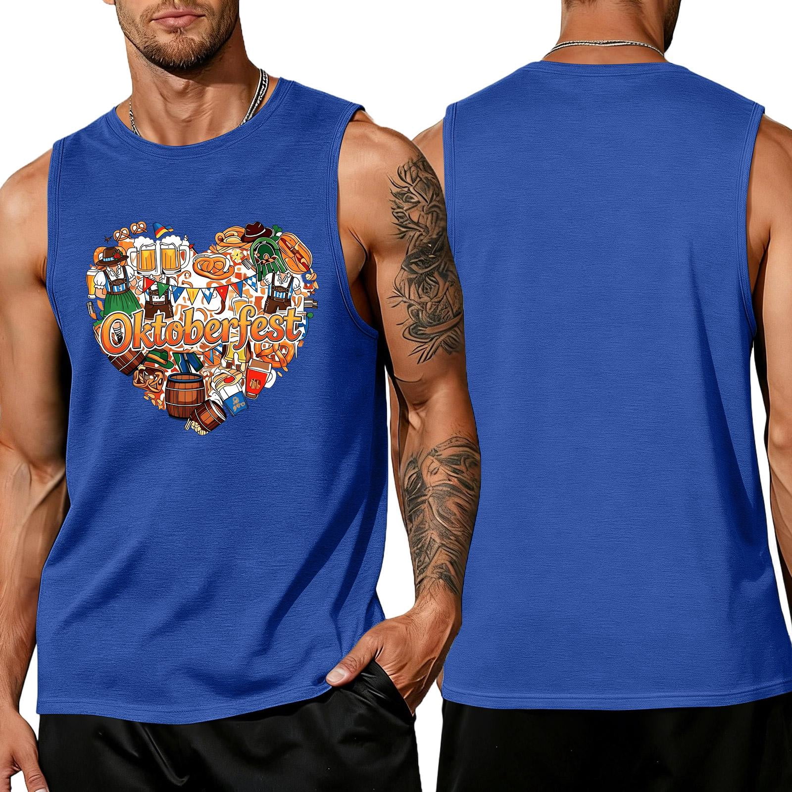 Bavarian German Oktoberfest Themed Tank Top, Men Beer Festival Print ...