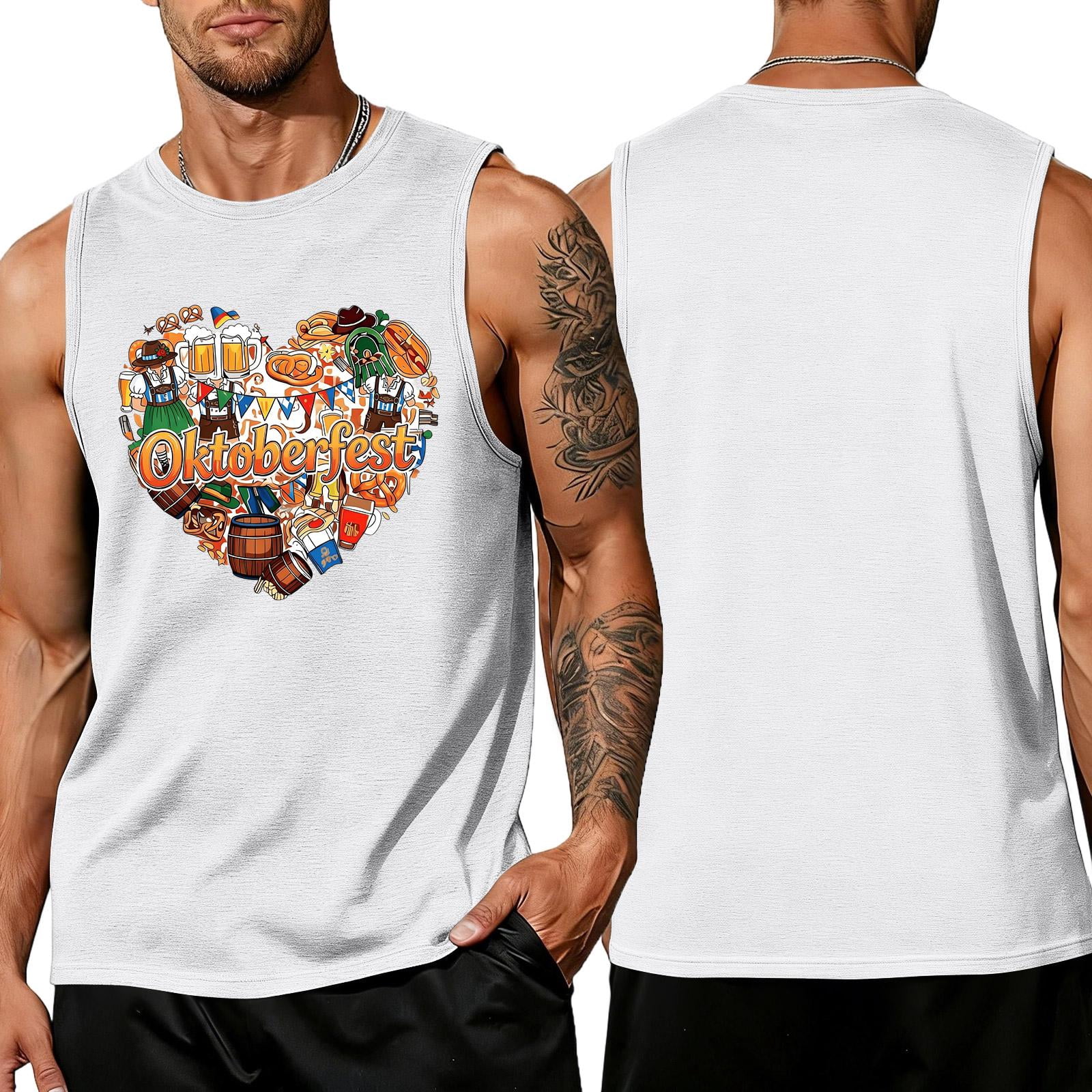 Bavarian German Oktoberfest Themed Tank Top, Men Beer Festival Print ...