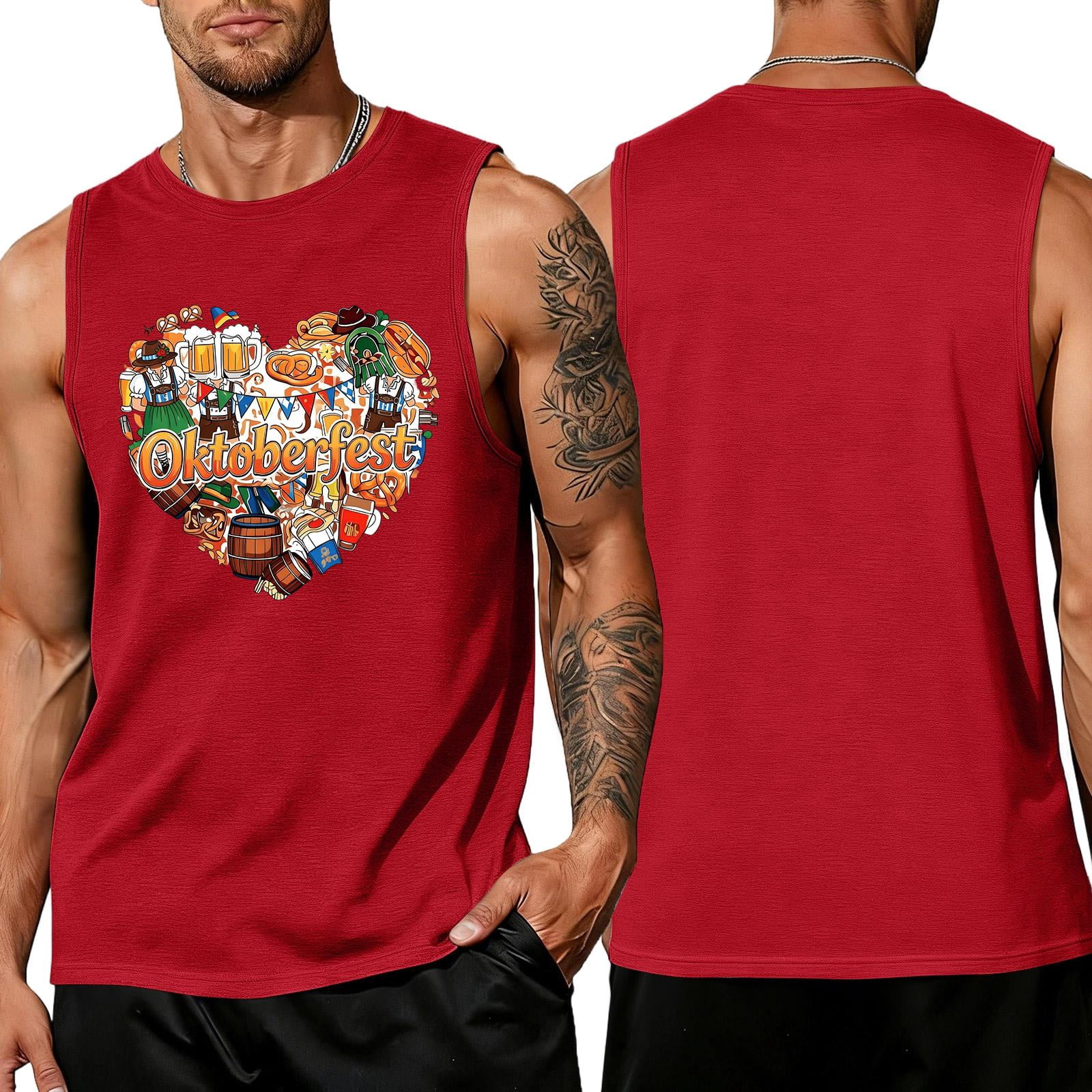 Bavarian German Oktoberfest Themed Tank Top, Mens Beer Festival Graphic ...