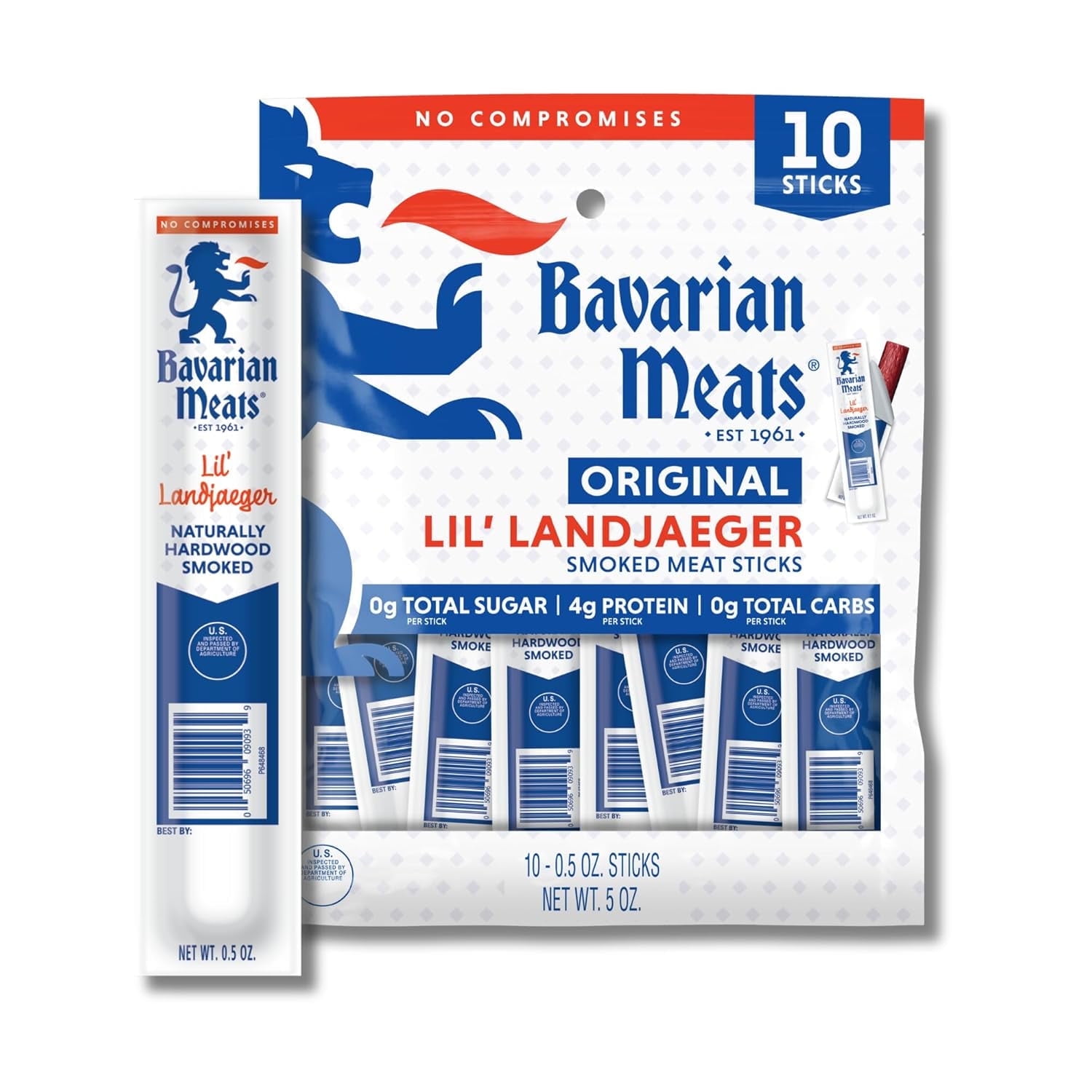 Bavarian Meats Lil' Landjaegers Meat Sticks, Individually Wrapped ...