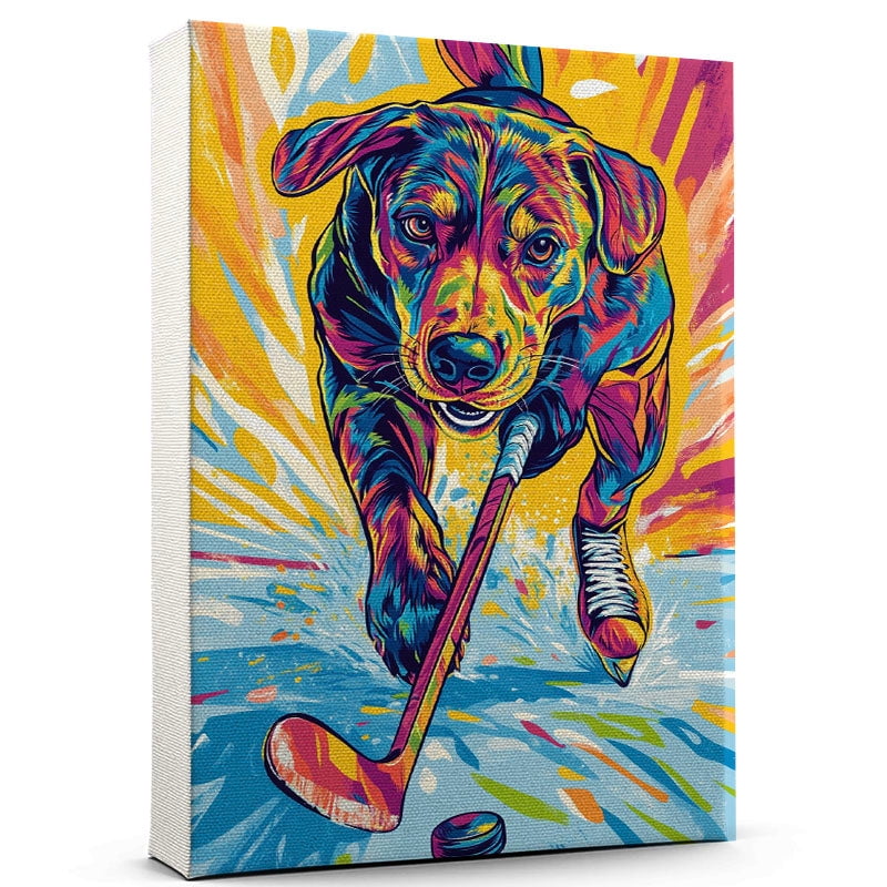 Bavarian Mountain Scent Hound Dog Stretched Canvas Size 8x12 Ice Hockey ...
