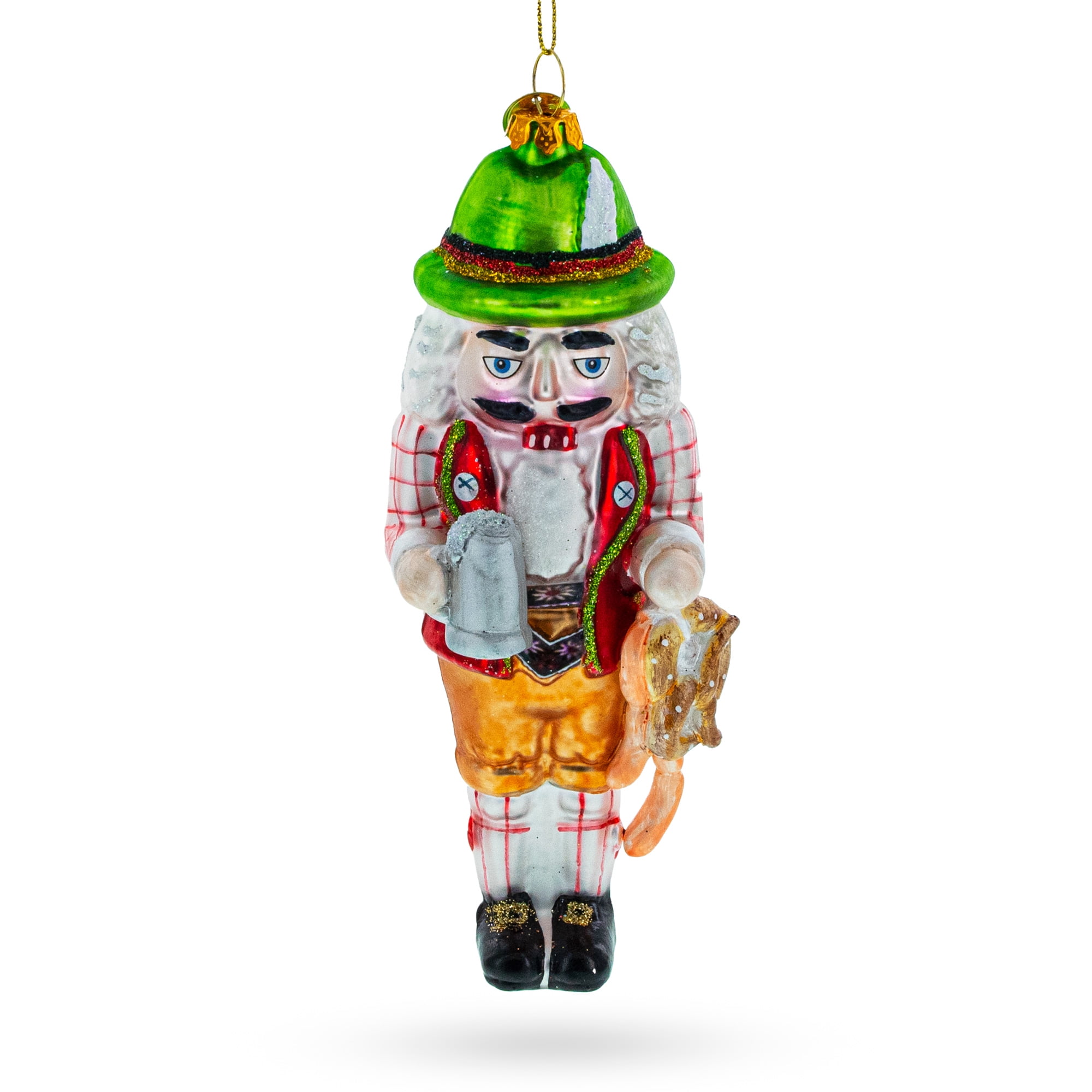 Bavarian Nutcracker with Beer Stein Blown Glass Christmas Ornament ...