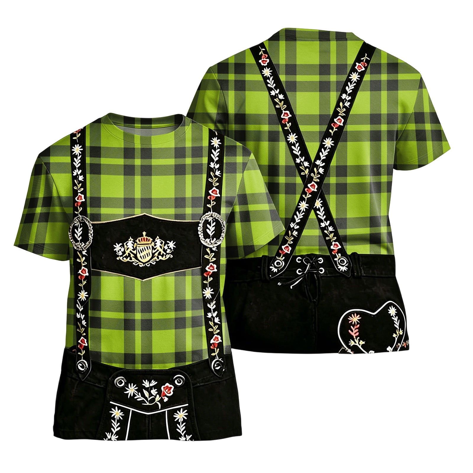 Bavarian Oktoberfest Carnival Costume T-Shirt for Men Short Sleeve ...
