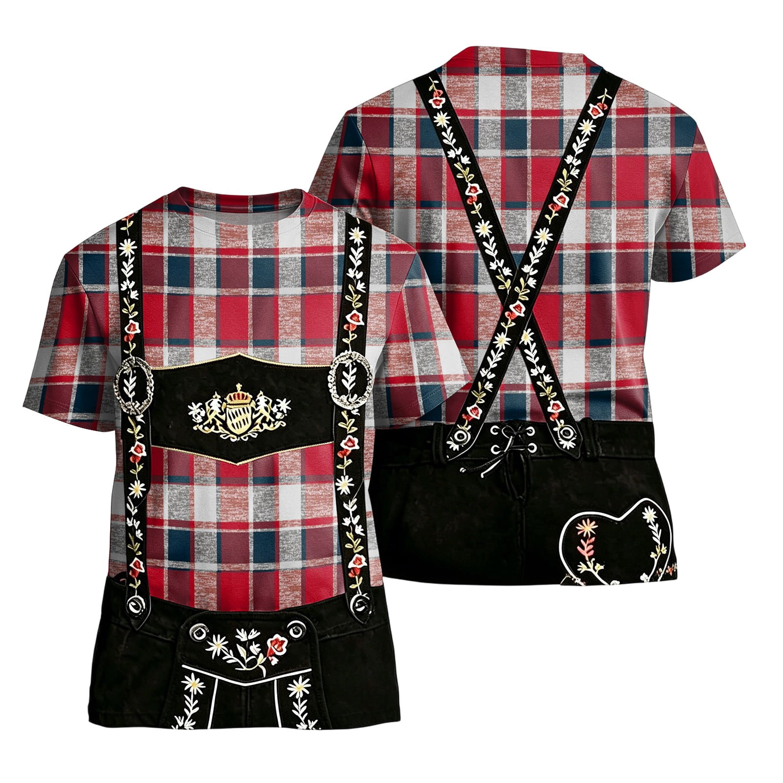 Bavarian Oktoberfest Carnival Costume T-Shirt for Men Short Sleeve ...