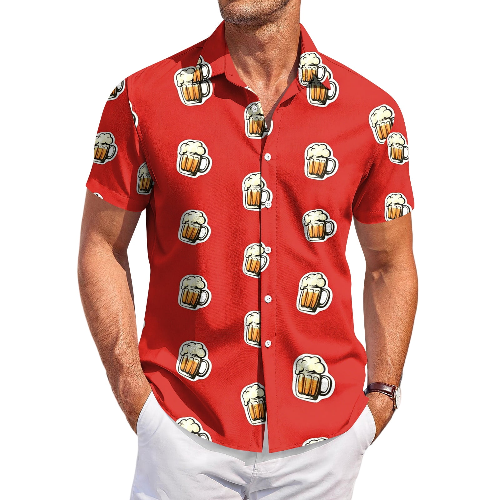 Bavarian Oktoberfest Men's Novelty Tee, Funny Short Sleeve 3D Beer ...