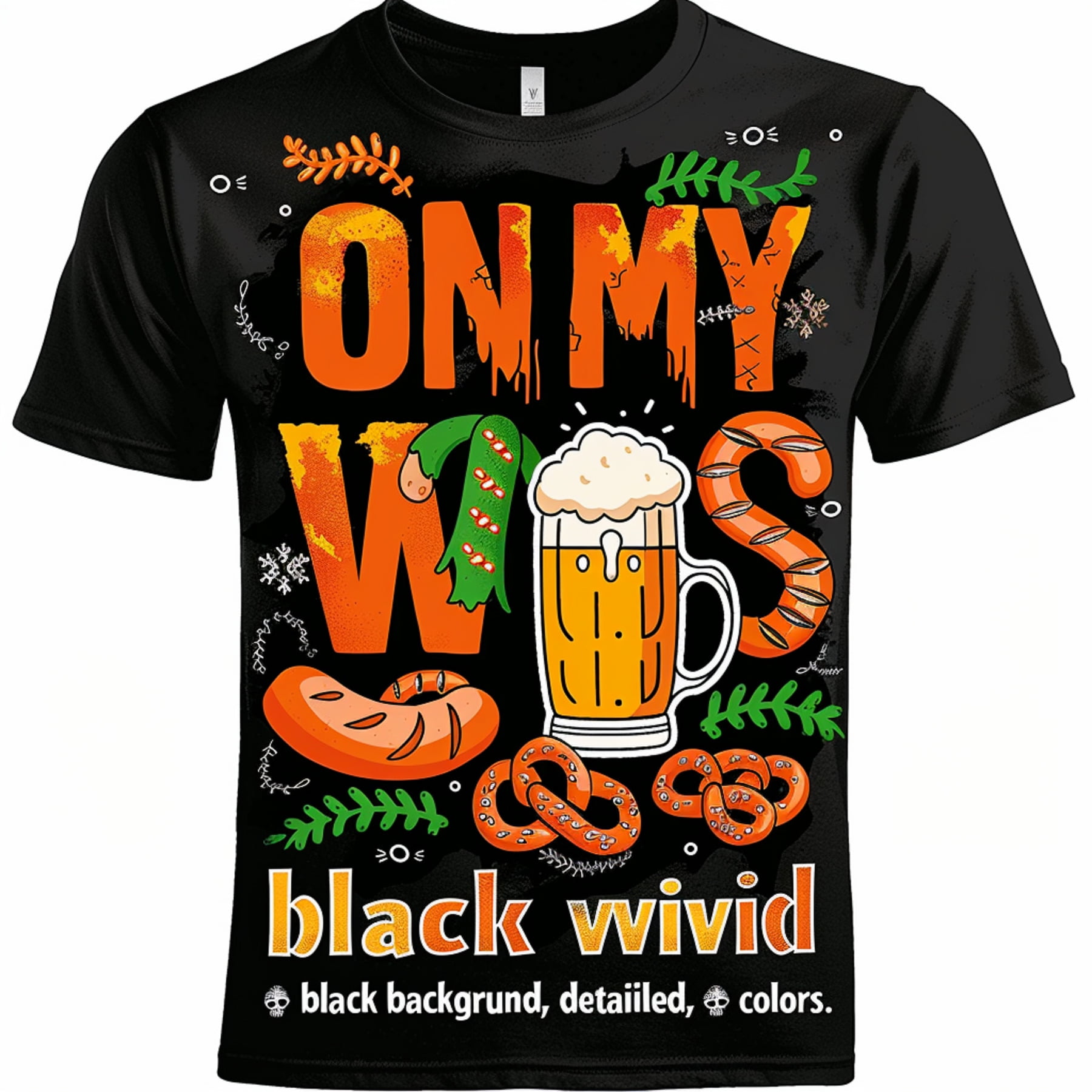 Bavarian Wurst & Beer Fest TShirt On My W ROC K Design with Praying ...