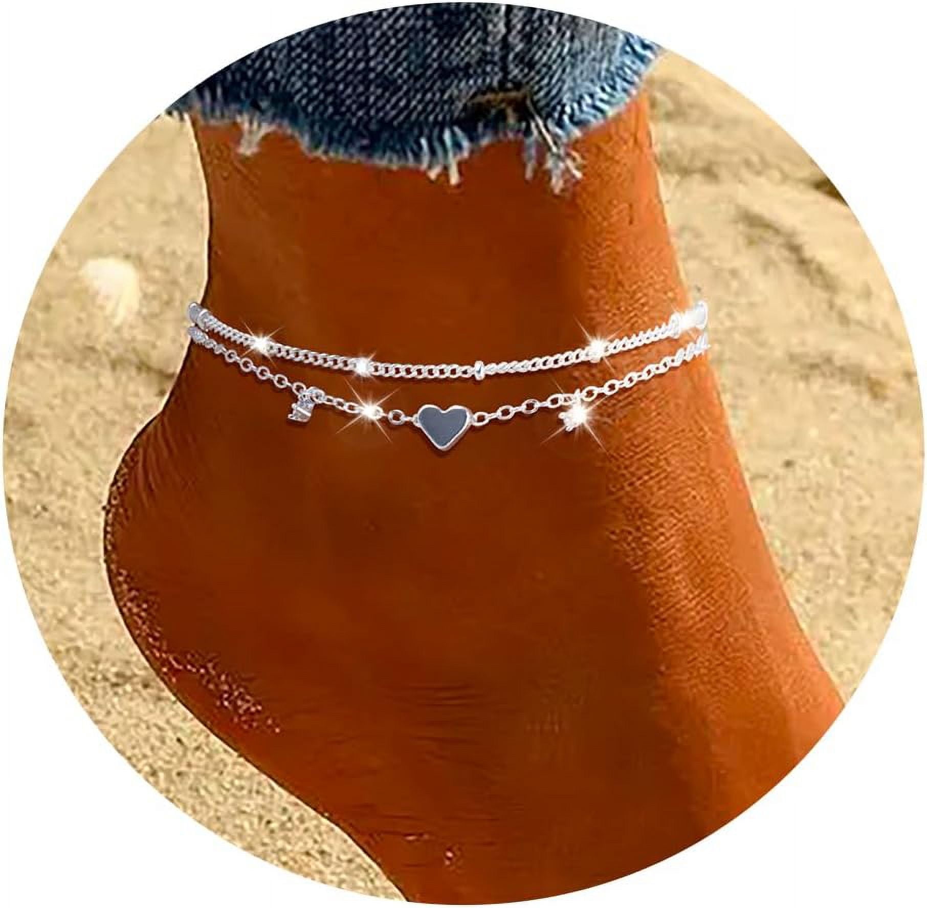 Bavsenic 925 Sterling Silver Waterproof Anklet Bracelets for Women ...