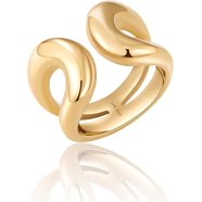 PAVOI 14K Yellow Gold Plated Croissant Ring Twisted Braided Gold Plated Ring | Chunky Signet ...