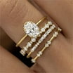 PAVOI 14K Yellow Gold Plated Rings Cubic Zirconia Love Ring | 3mm Stackable Rings for Women ...