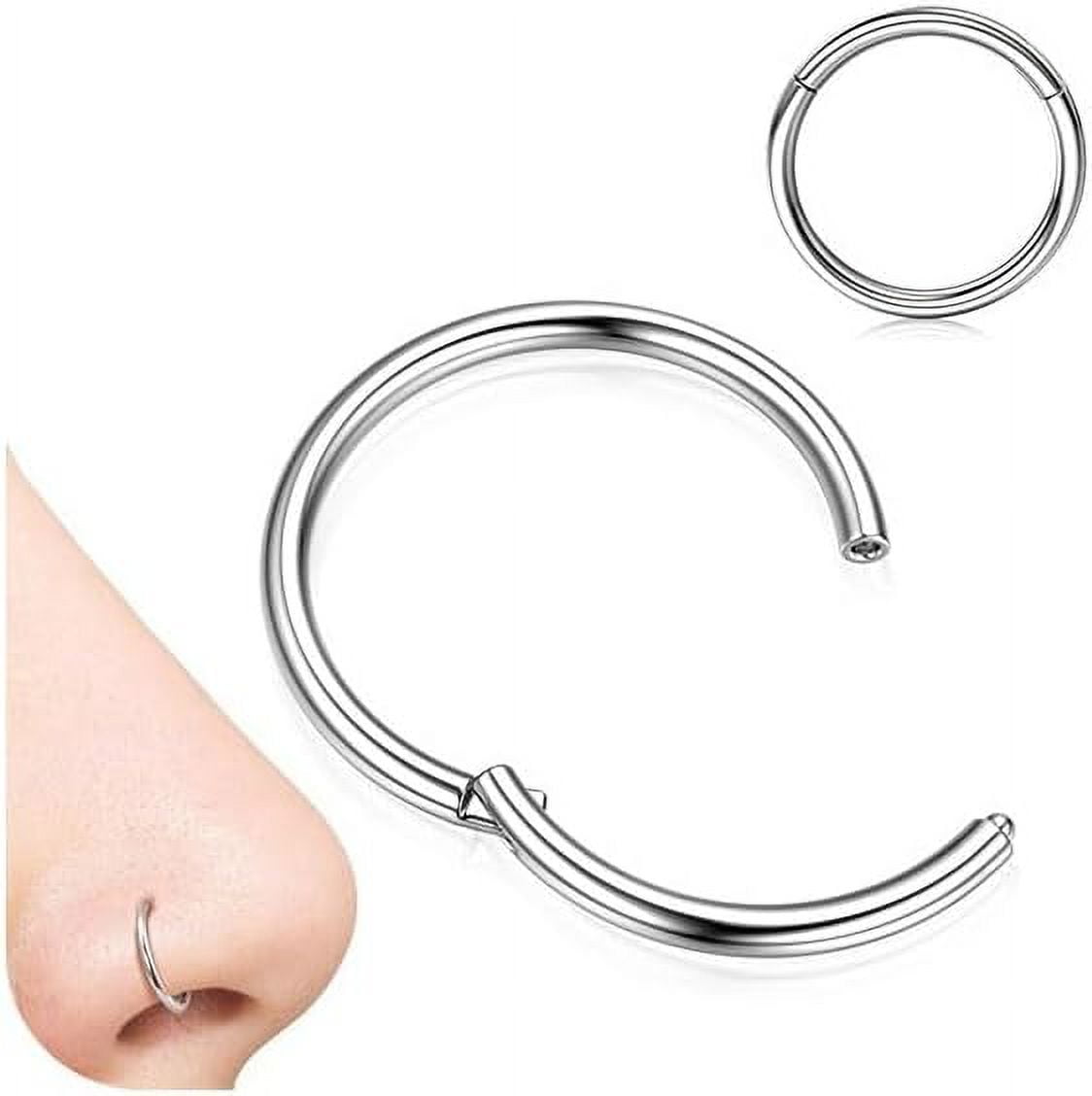 Customer reviews for Bavsenic Hinged Nose Rings Hoops - 316L Surgical Steel Seamless Nose ...