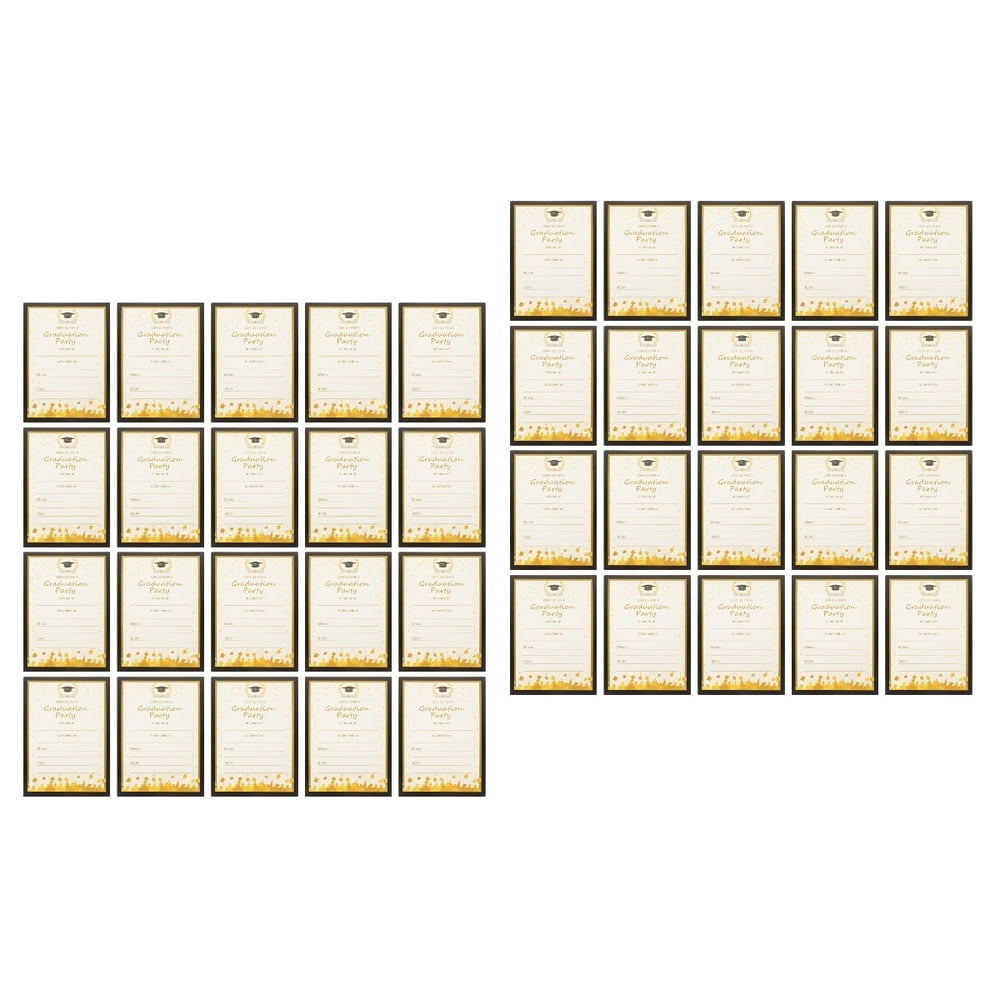 Baweave 2 Count Graduation Invitation Cards School Invitations Delicate ...