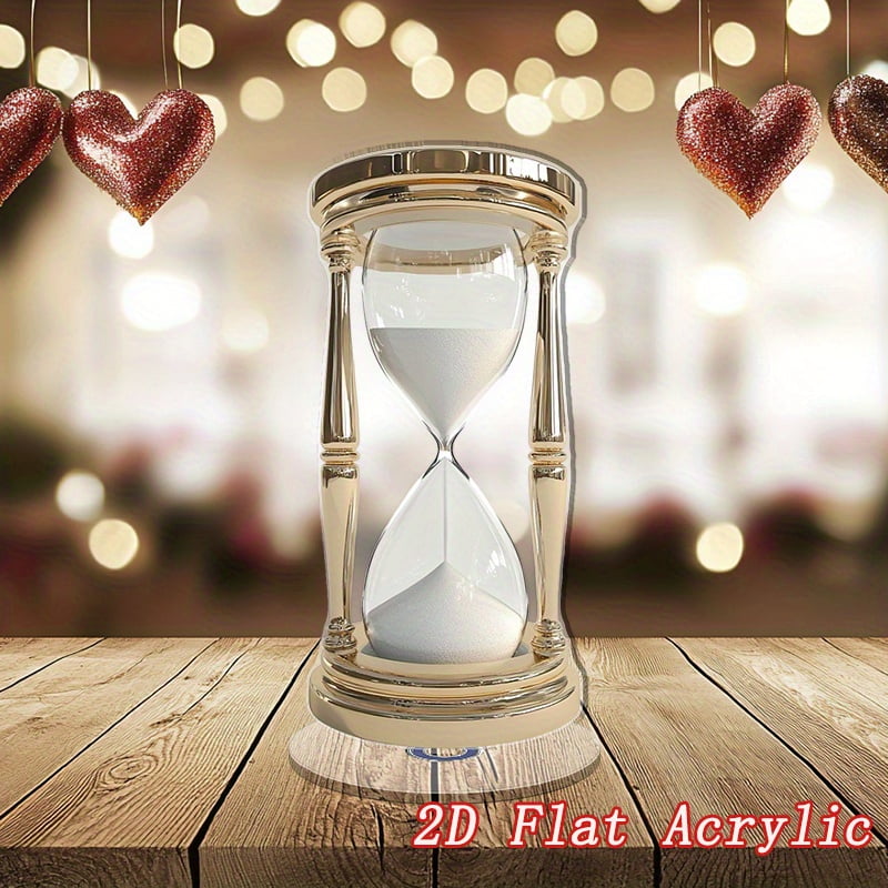 Baweave 2D Flat 2D Flat Rotating Acrylic Sand Timer - Elegant Golden ...