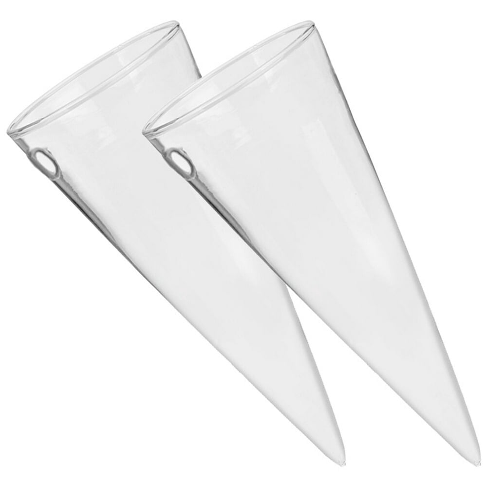 Baweave 2pcs Household Wall-mounted Glass Vase Cone Shape Hydroponic ...