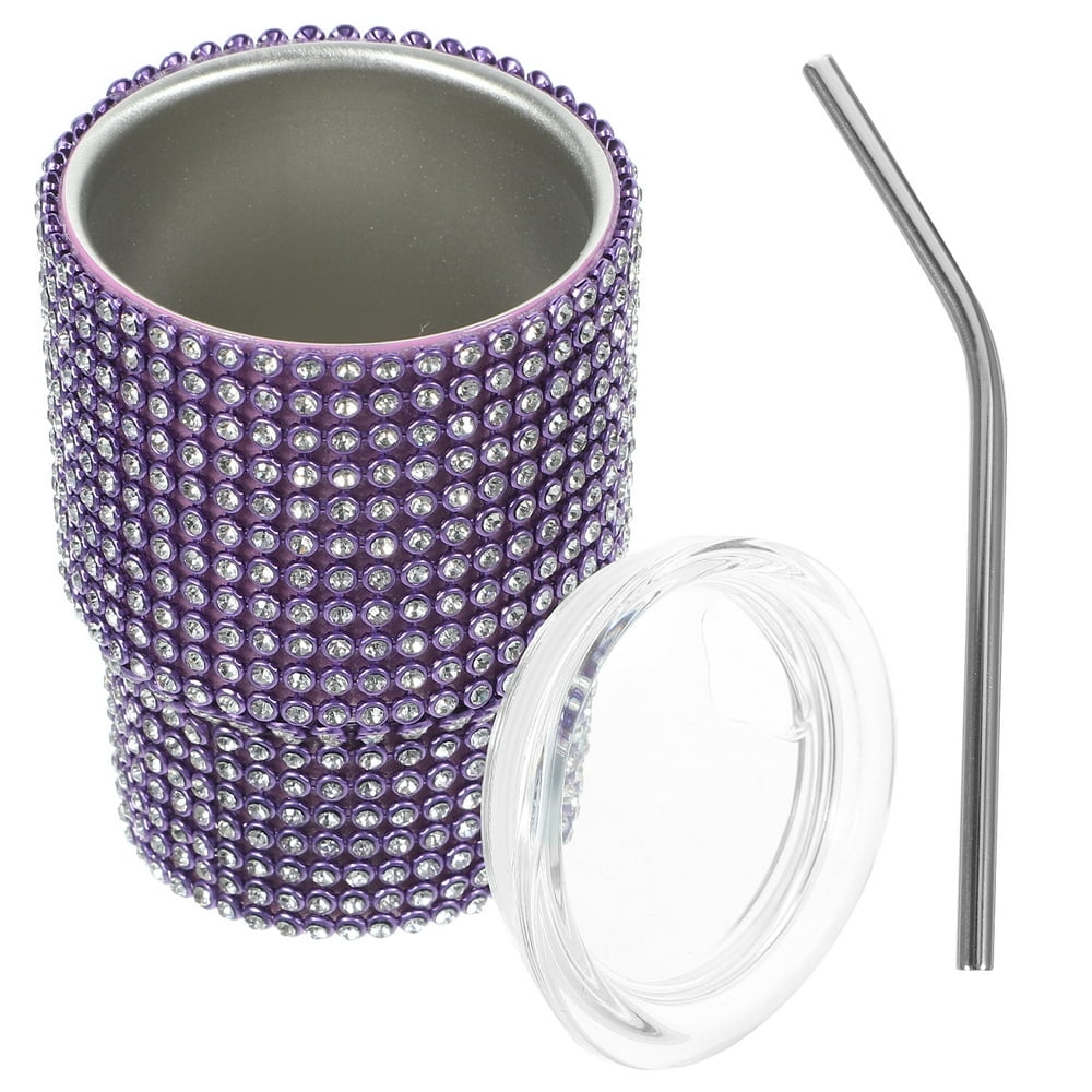 Baweave Small Bling Tumbler with Straw Tumbler Portable Mini Tumbler ...