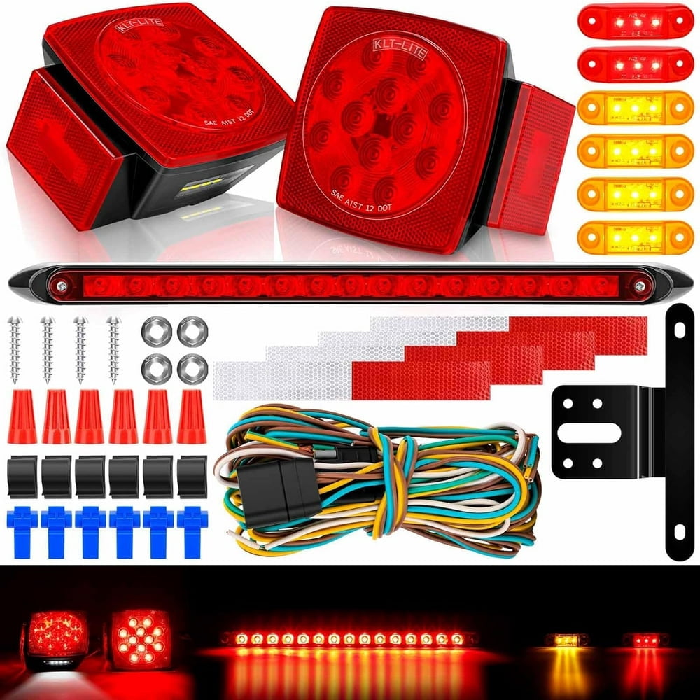 Baweave Trailer Lights 12V LED Light Kit IP68 Waterproof Submersible ...