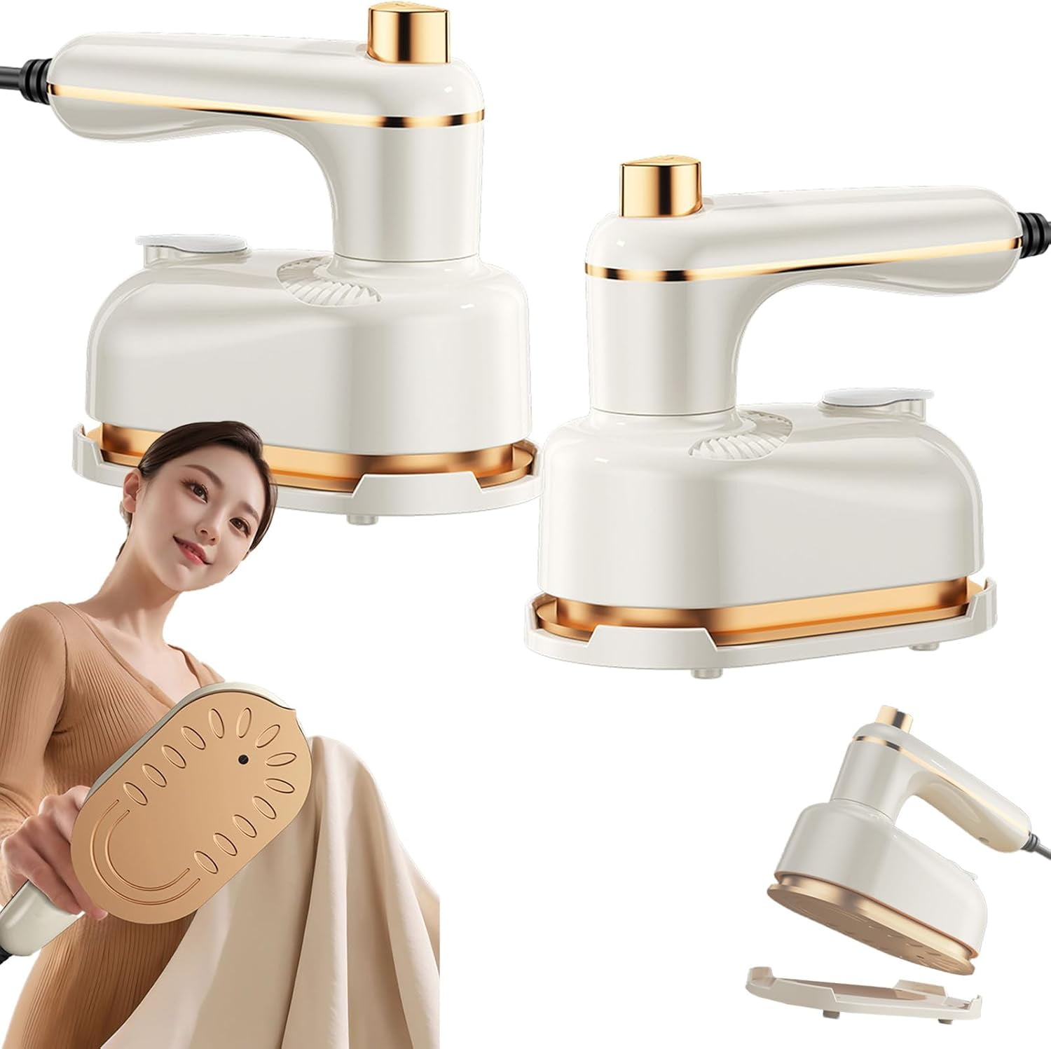 Baweilder Handheld Portable Iron, 2 in 1 Professional Handheld Steamer, Upgraded Portable Mini ...