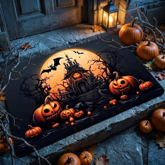 Bawilom Halloween-Themed Door Mat - Spooky Entryway Rug For Trick-or ...