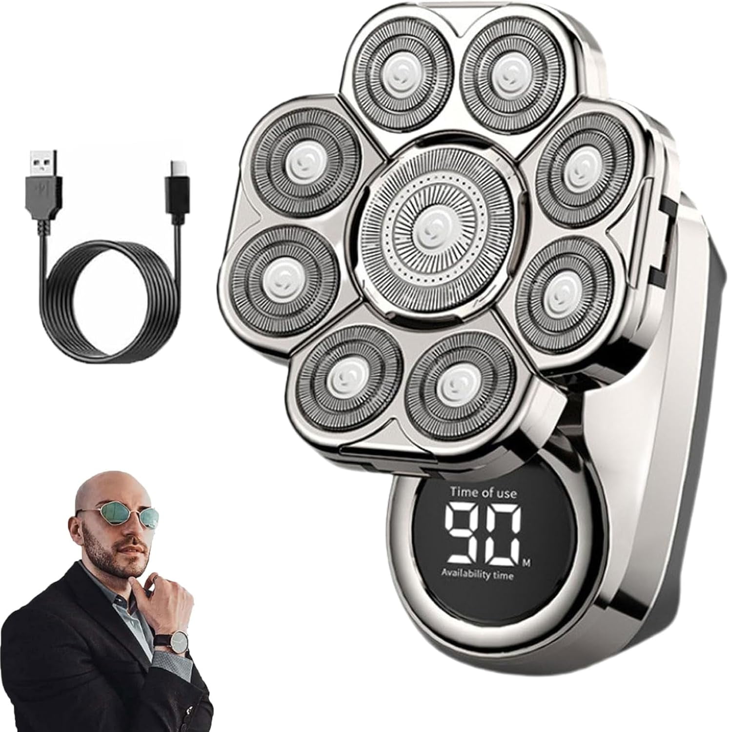 Bawldy 9.0 Shaver, 9D Floating Head Shaver for Bald Men, Men's Electric ...