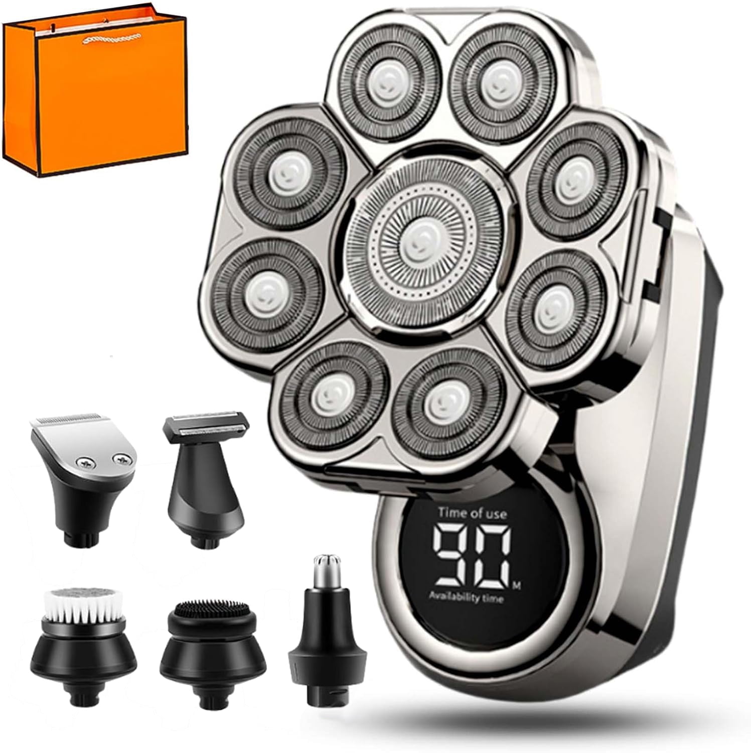 Bawldy Shaver Pro, Bawldy Pro, 9D Floating Head Shaver for Bald Men, 6-in-1 Detachable Head ...