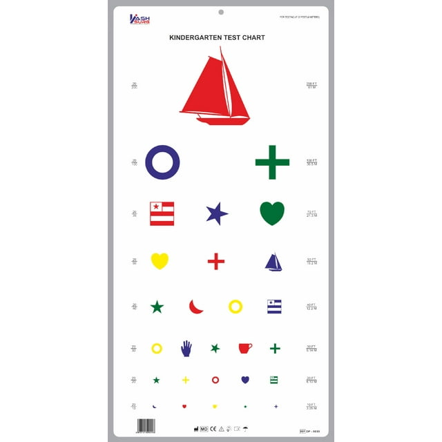 Kashsurg Professional Medical Products Pediatric Color Vision Eye Chart ...