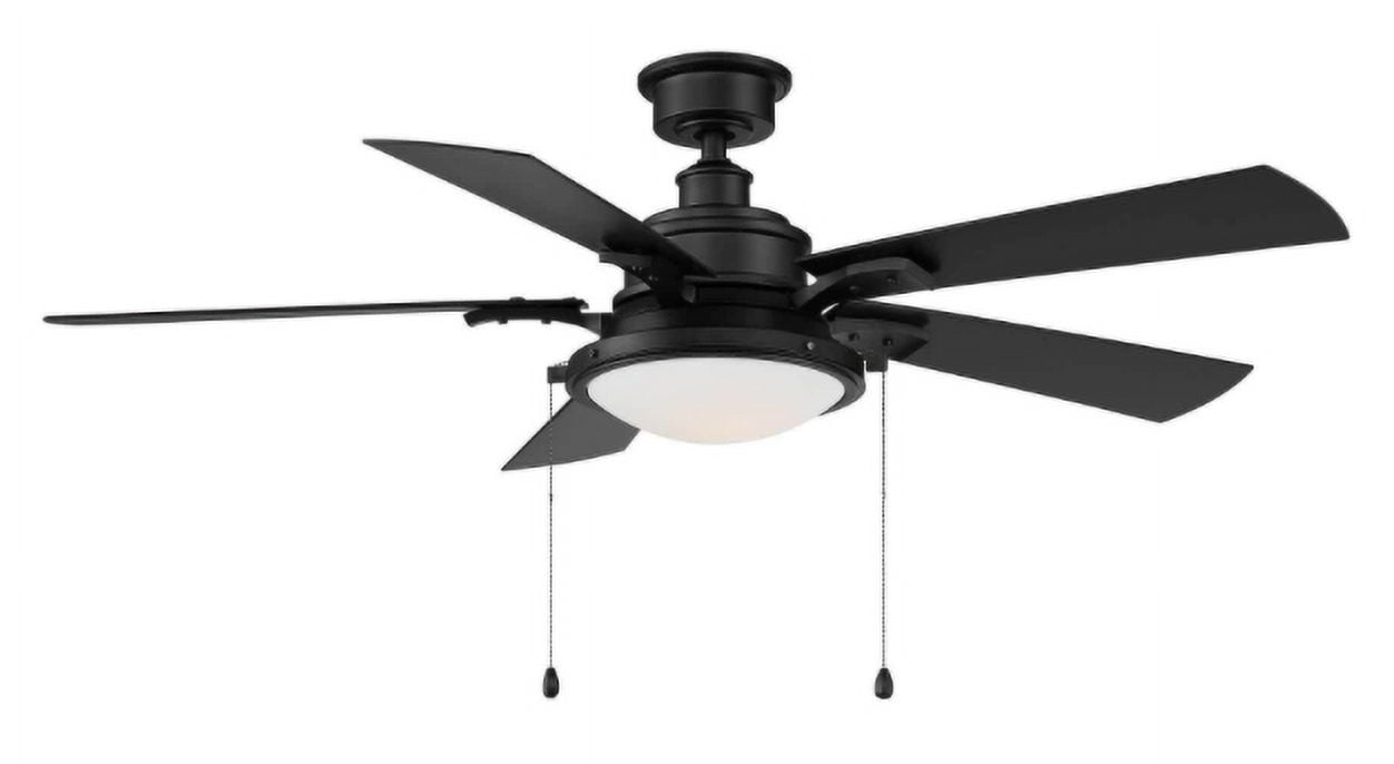 Baxley Point 54 in. LED Indoor/Outdoor Matte Black Ceiling Fan with ...