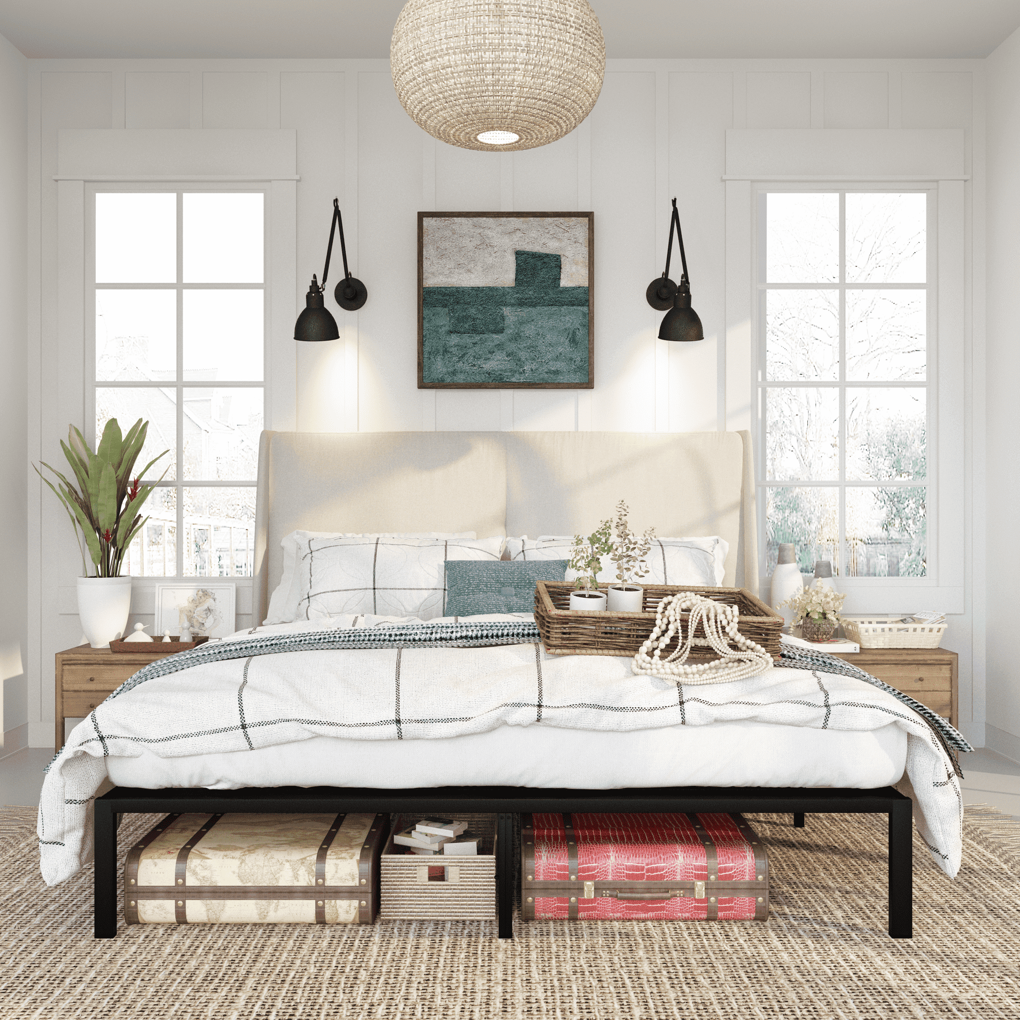 Baxluxe 13-inch extra-large bed frame, king-size bed frame, no mattress ...