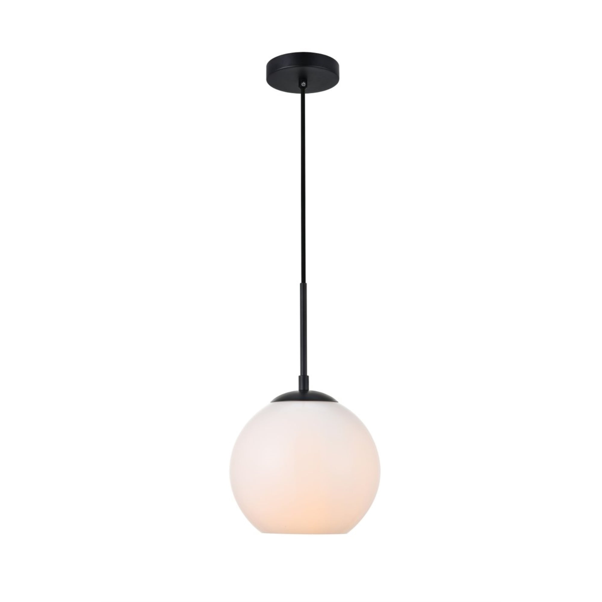 Baxter 1 Light Black Pendant With Frosted White Glass - Walmart.com