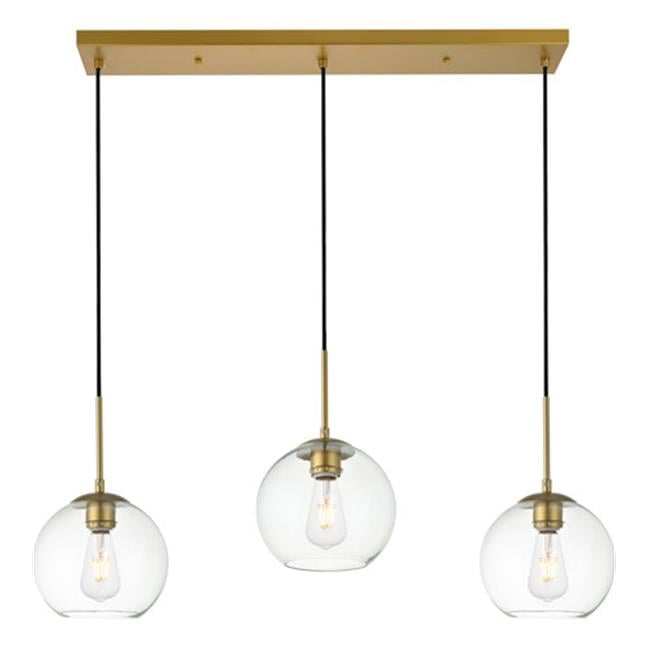 Baxter 3 Lights Pendant Ceiling Light with Clear Glass, Brass - Walmart.com
