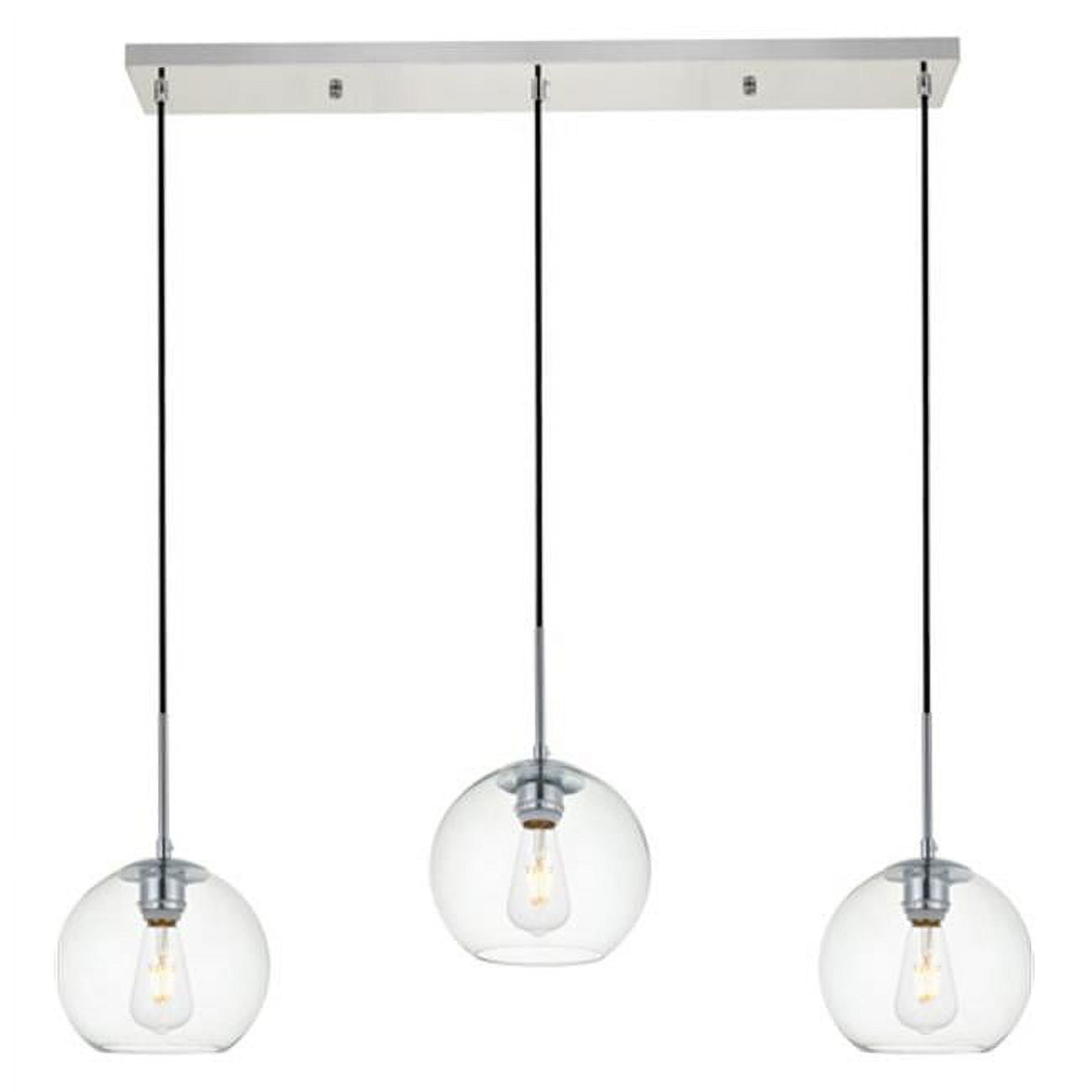 Baxter 3 Lights Pendant Ceiling Light with Clear Glass, Chrome ...