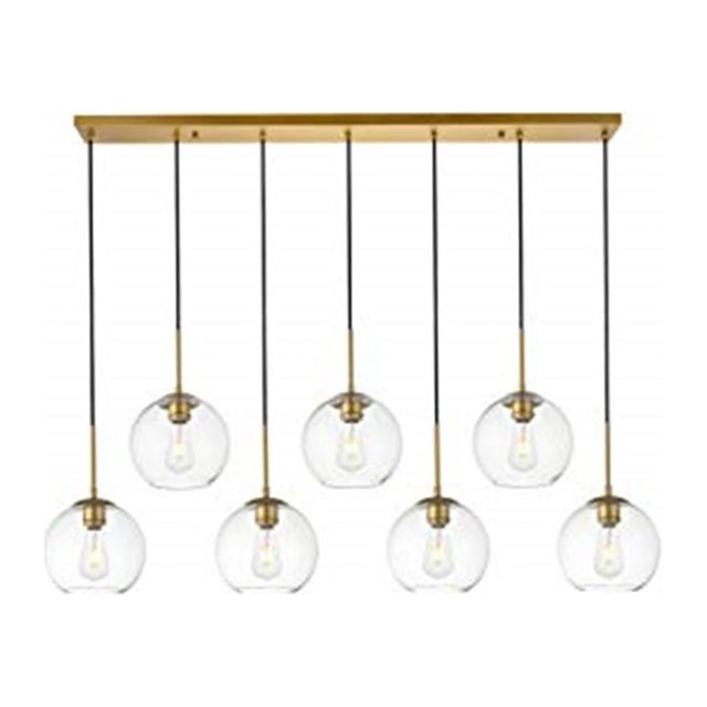 Baxter 7 Lights Brass Pendant With Clear Glass - Walmart.com