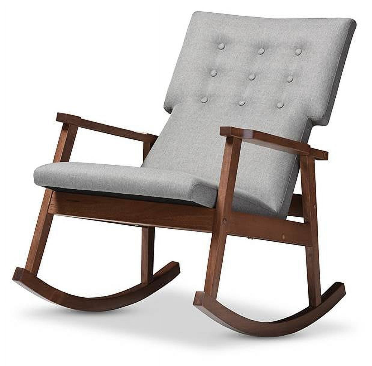 Baxton Studio Agatha Mid-century Modern Grey Fabric Upholstered Button ...