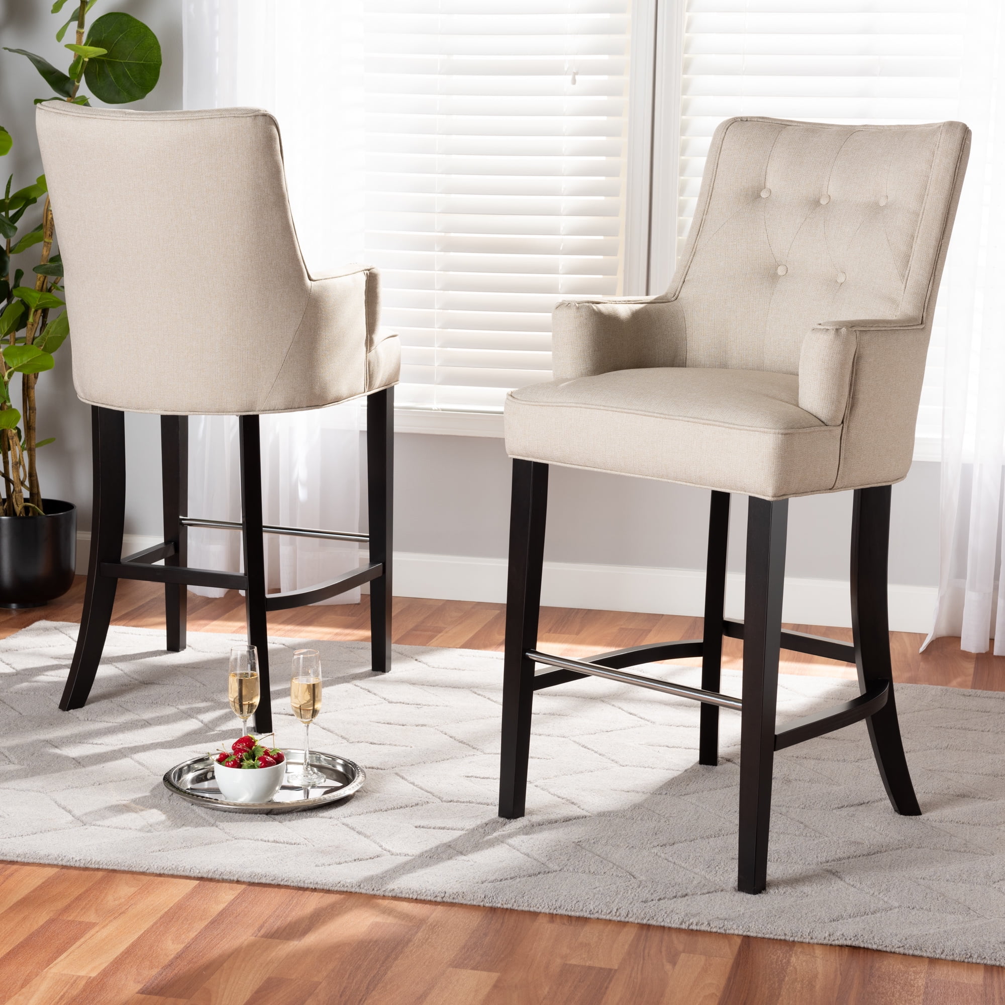 Free Shipping! Baxton Studio Aldon Modern Upholstered Bar Stools, Light ...