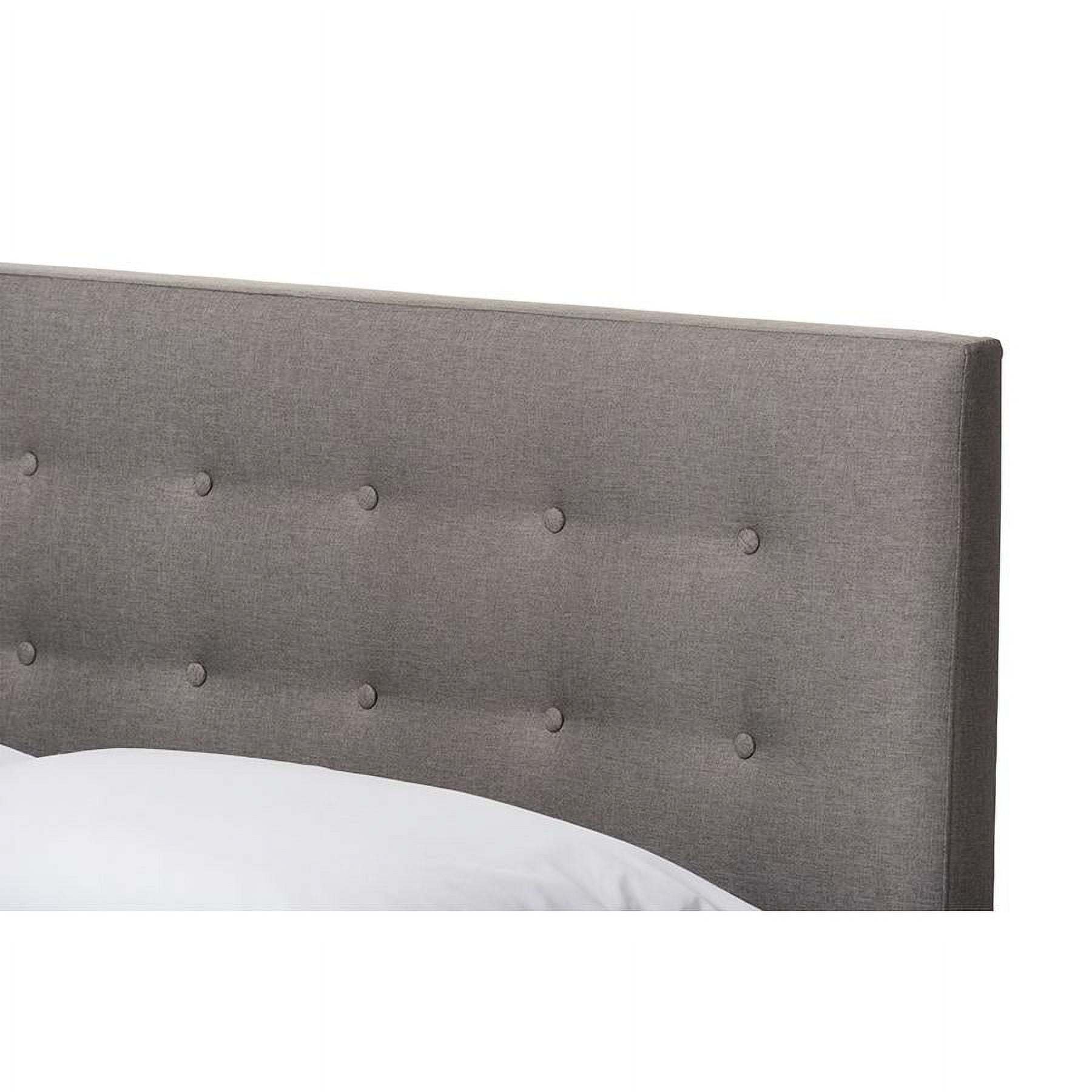 Baxton Studio Alinia Tufted Queen Panel Platform Bed in Gray - Walmart.com