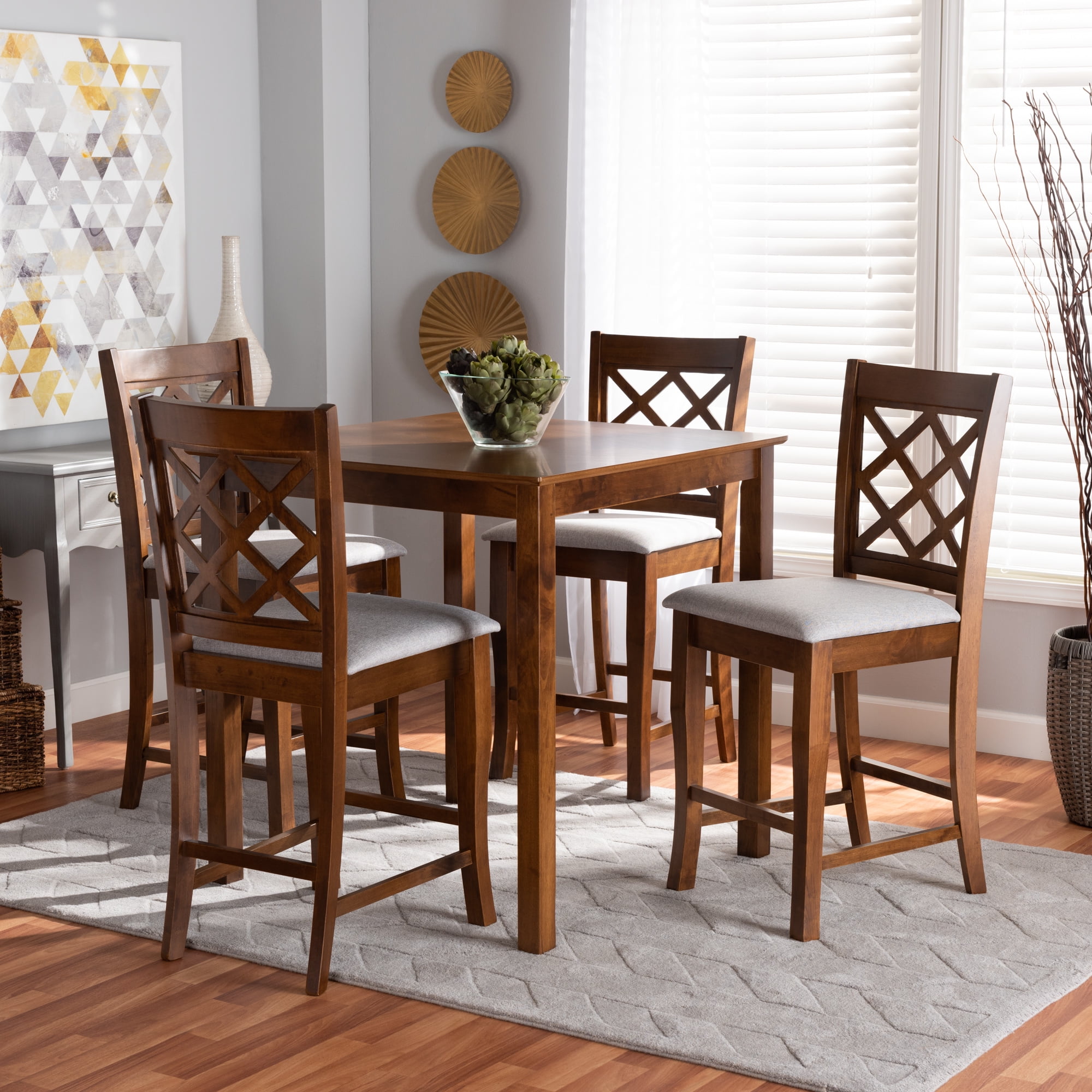 Baxton Studio Alora 5-Piece Wood Pub Set - Walmart.com
