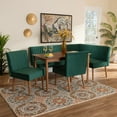 Baxton Studio Alvis Mid-Century Modern Emerald Green Velvet Upholstered ...