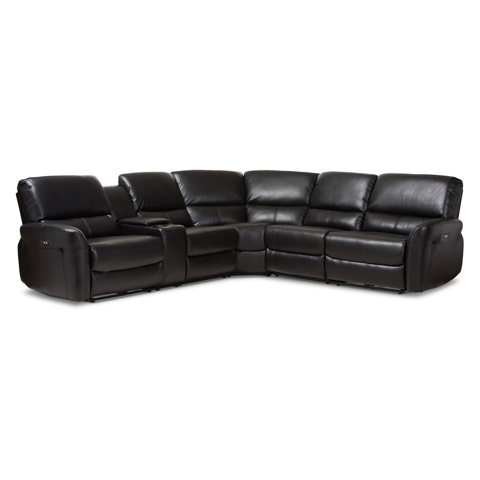 Baxton Studio Amaris Modern and Contemporary Black Bonded Leather 5 ...