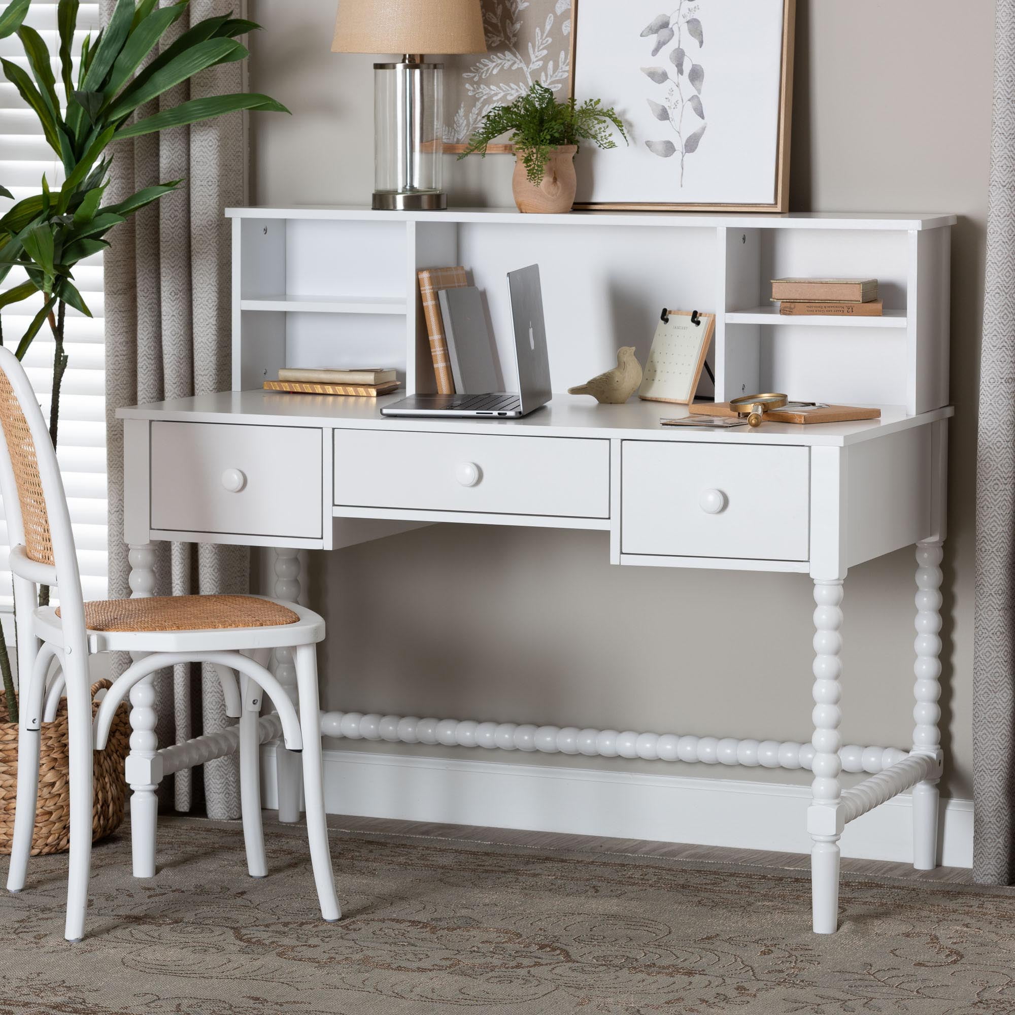 Baxton Studio Archwood Modern Desk, 47-inch Wide, White - Walmart.com