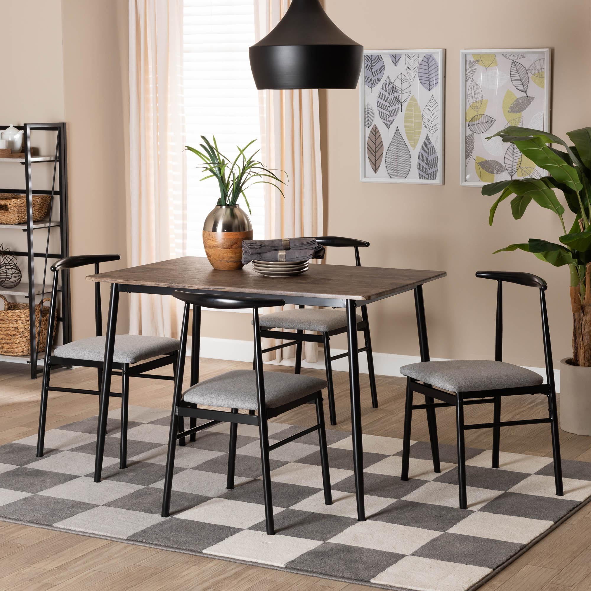 Arnold Industrial Dining Set - 5-Piece Metal & Wood Table - Walmart.com