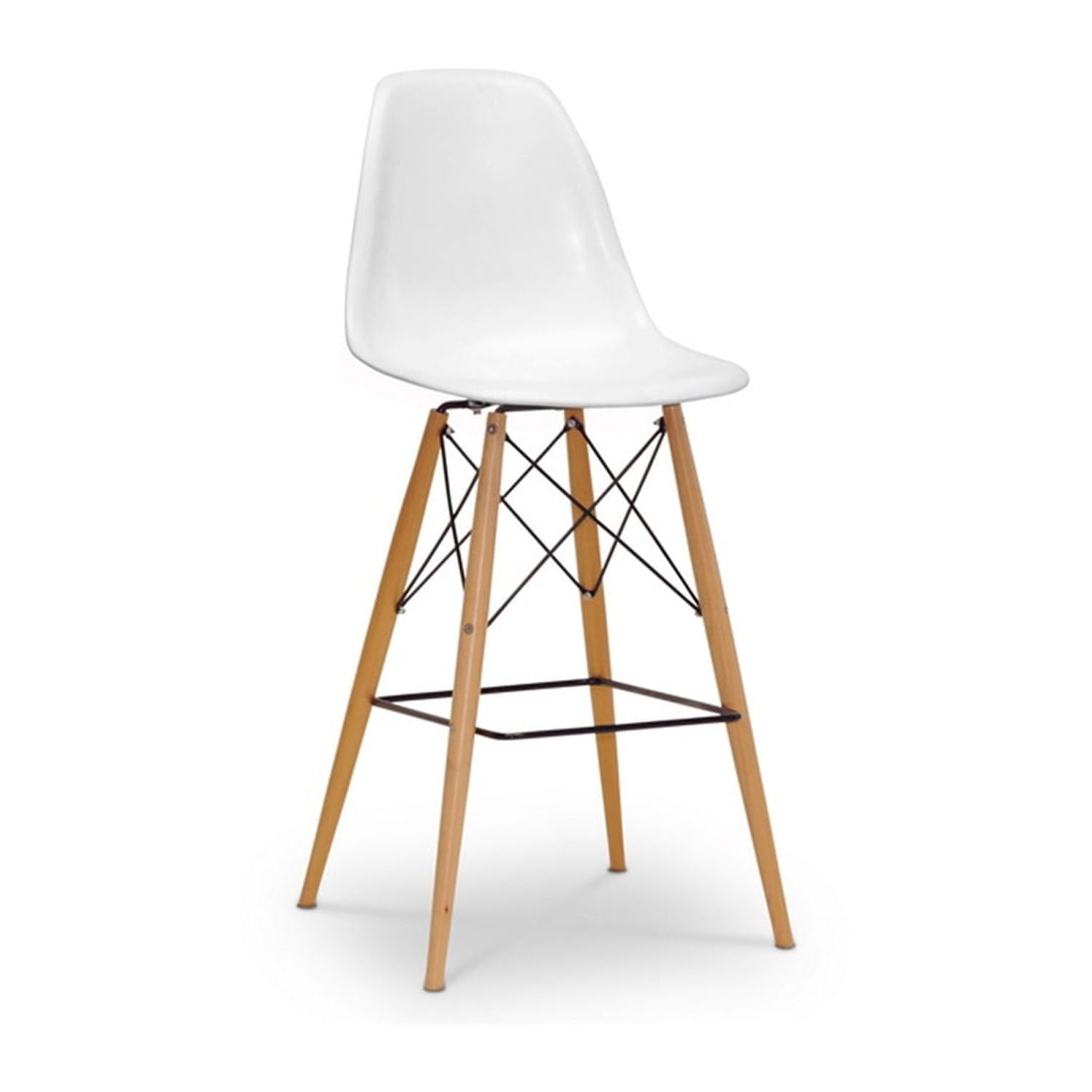 Wholesale Interiors Azzo Plastic Mid-Century Modern Shell Stool-Color ...